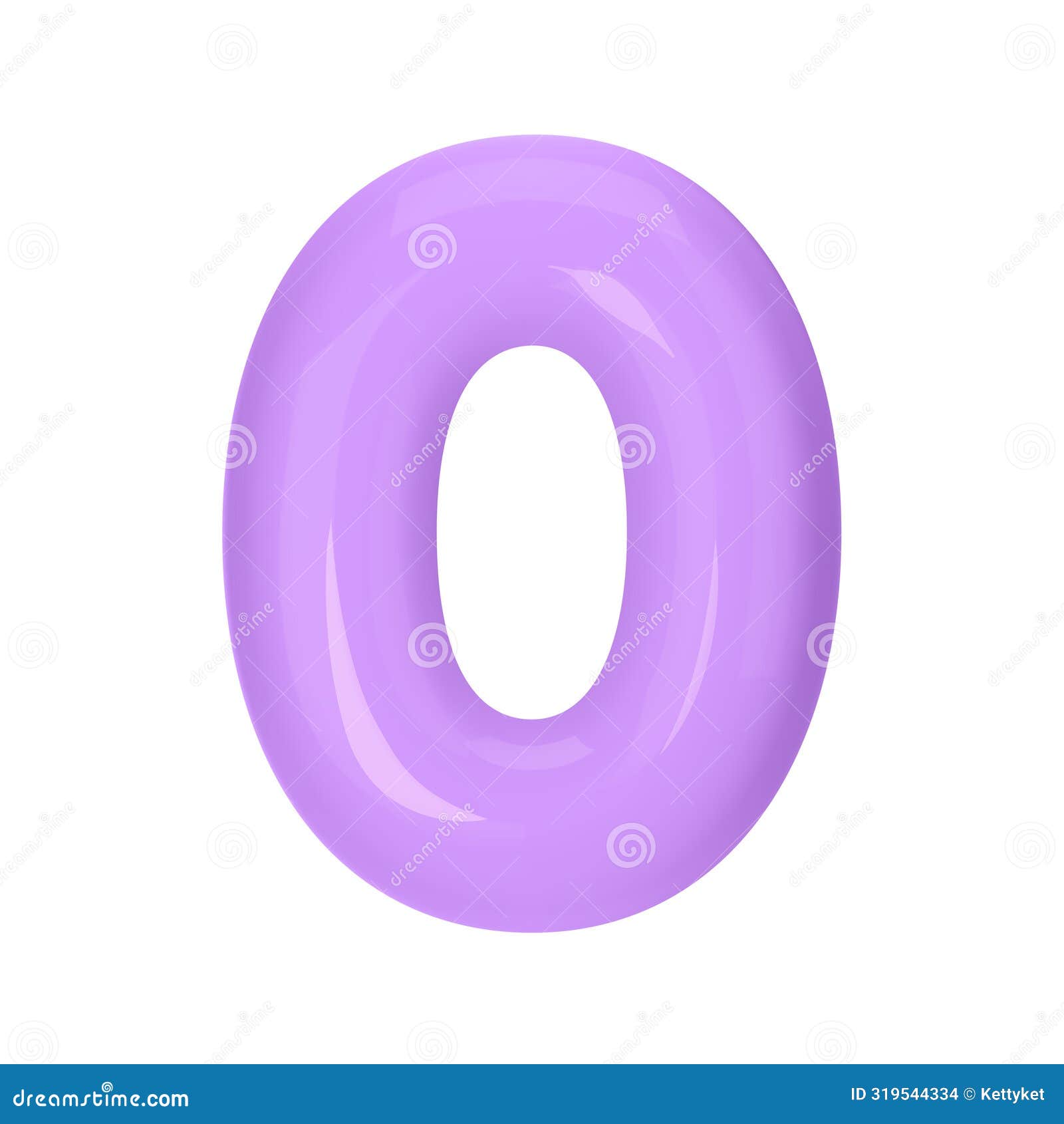 Numeral 9 - Violet Plastic Balloon Number Zero Isolated on White ...
