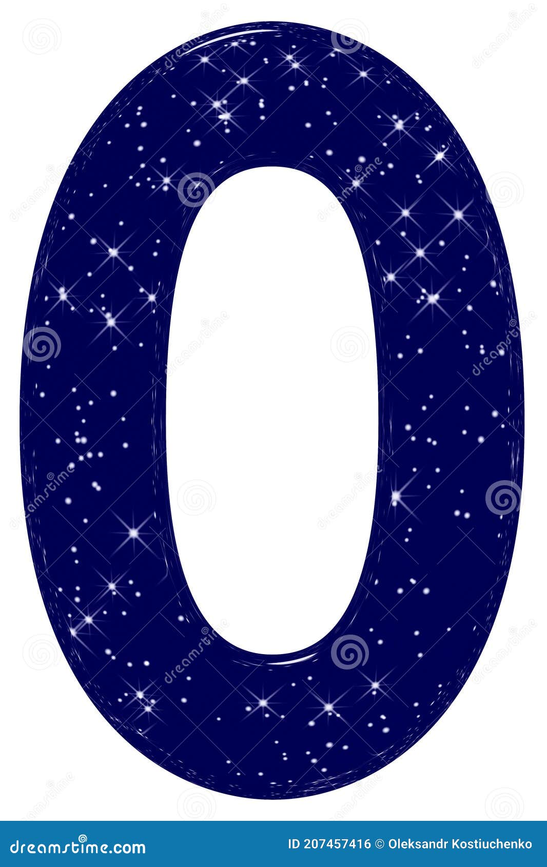 Numeral 0, Zero, Star Sky Texture Imitation, Isolated on White ...