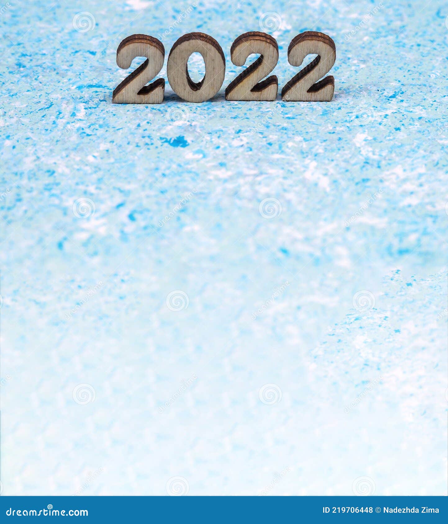 Numerals 2022 on Blue Background. Wooden Digits 2022 Stock Photo ...