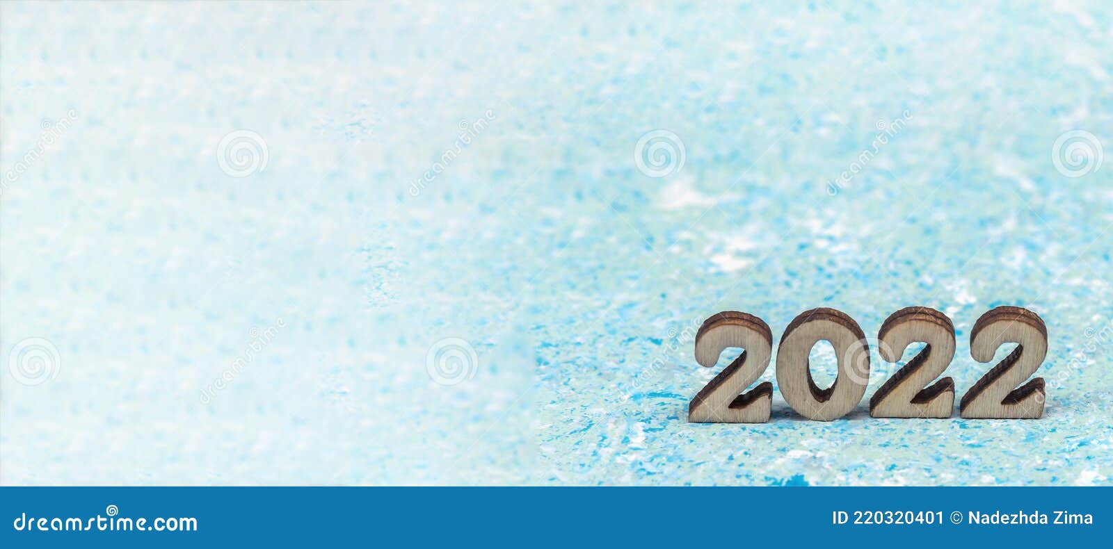 Numerals 2022 on Blue Background. Wooden Digits 2022 Stock Image ...