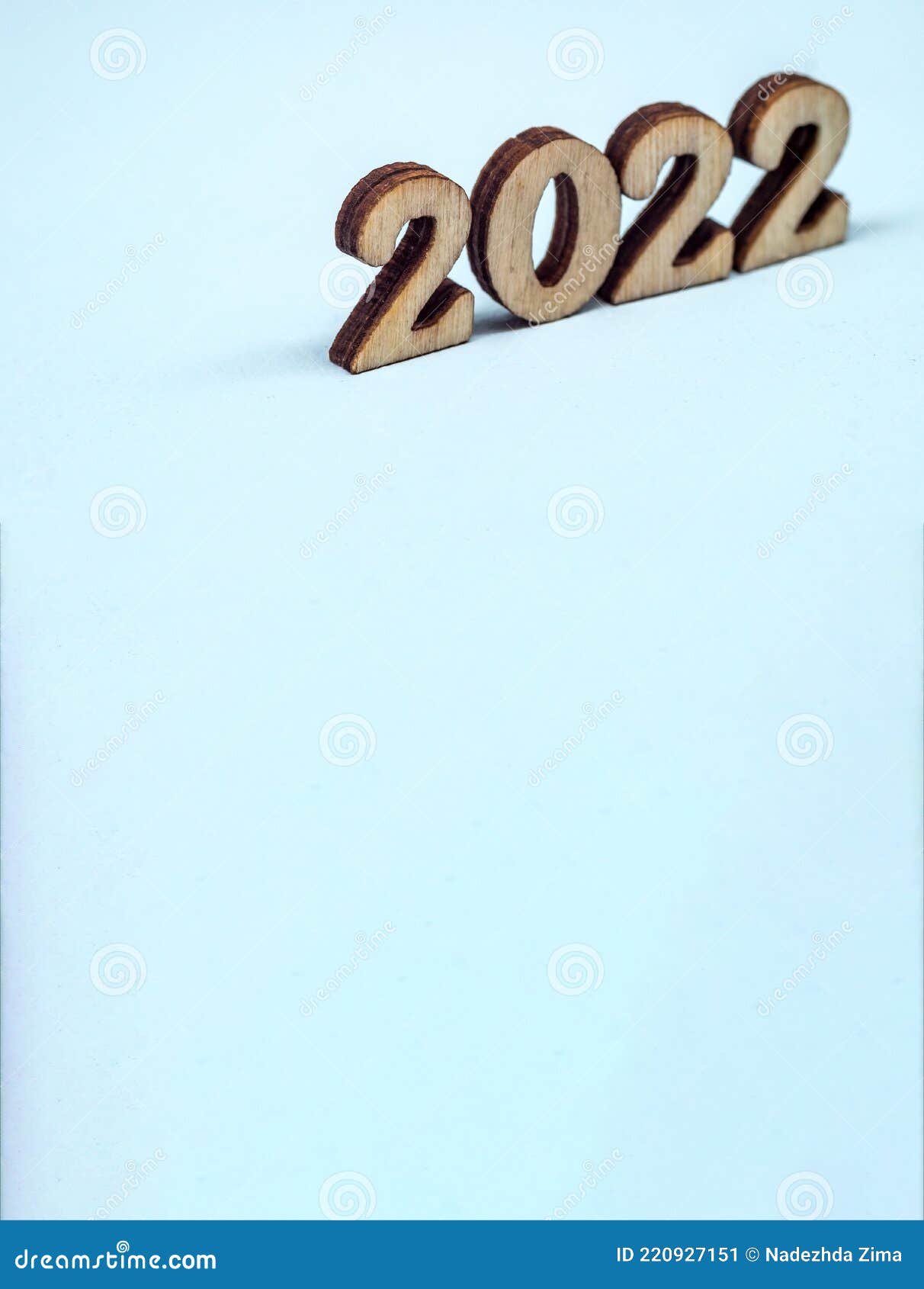 Numerals 2022 on Blue Background. Wooden Digits 2022 Stock Image ...