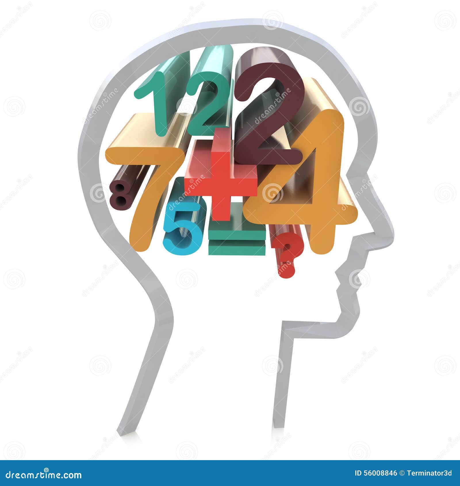 Numerals in head stock illustration. Illustration of inspiration - 56008846