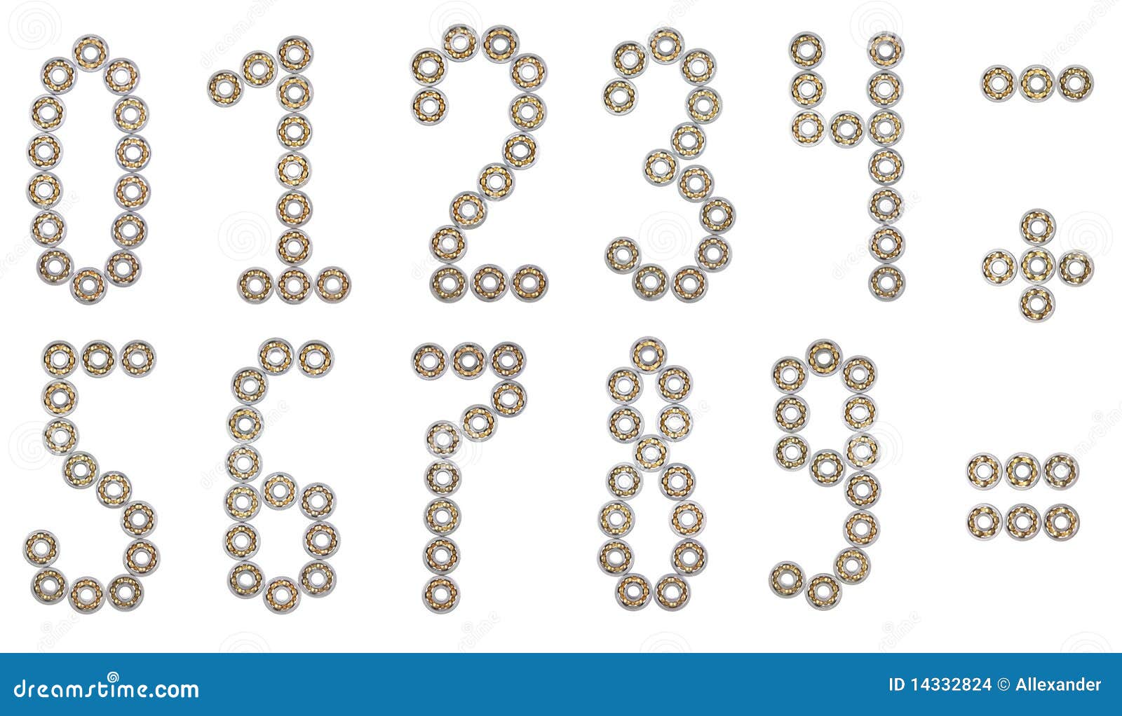 Set numerals and symbols stock photo. Image of bronze - 14332824