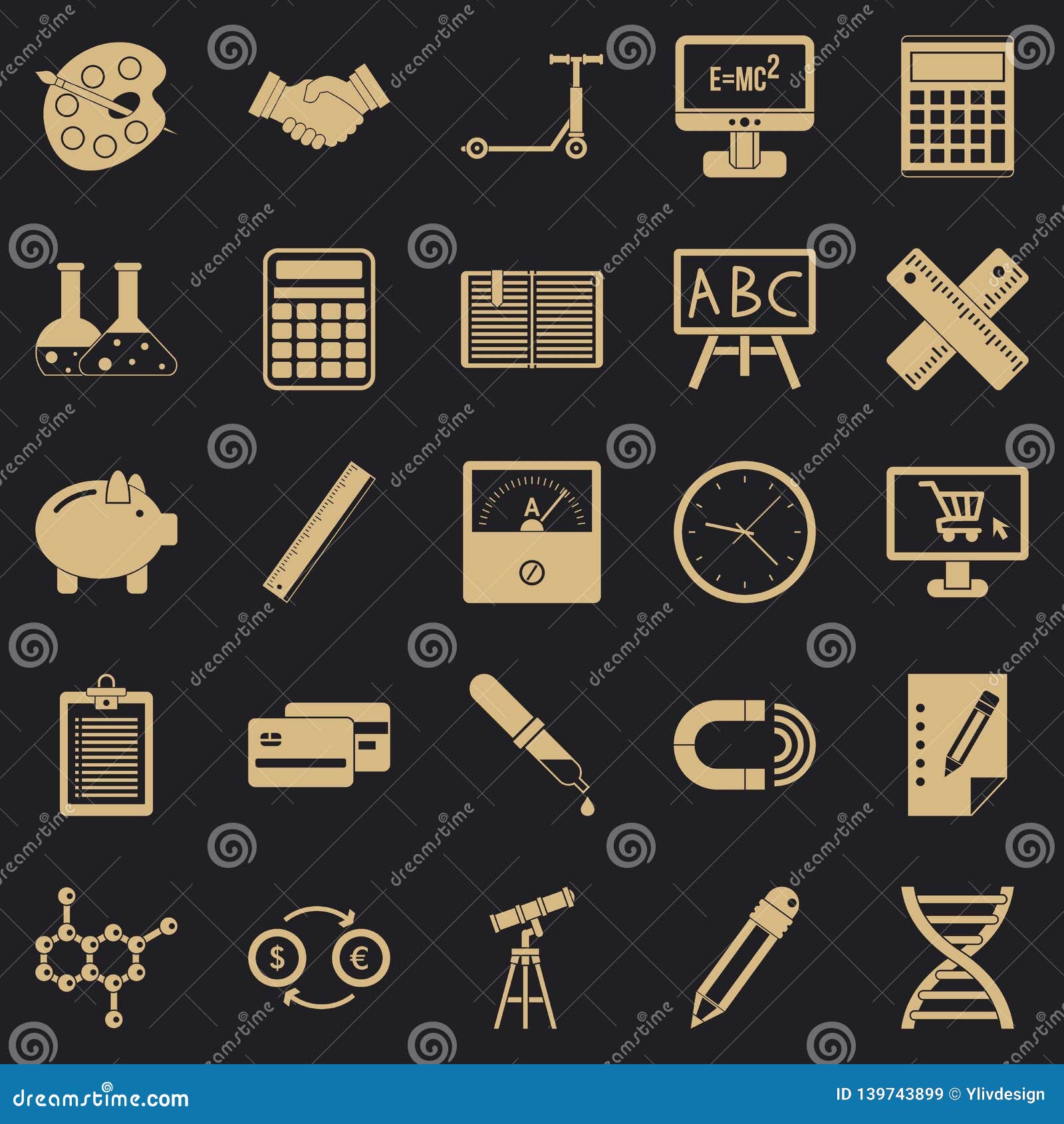 Numerator Icons Set, Simple Style Stock Vector - Illustration of button ...