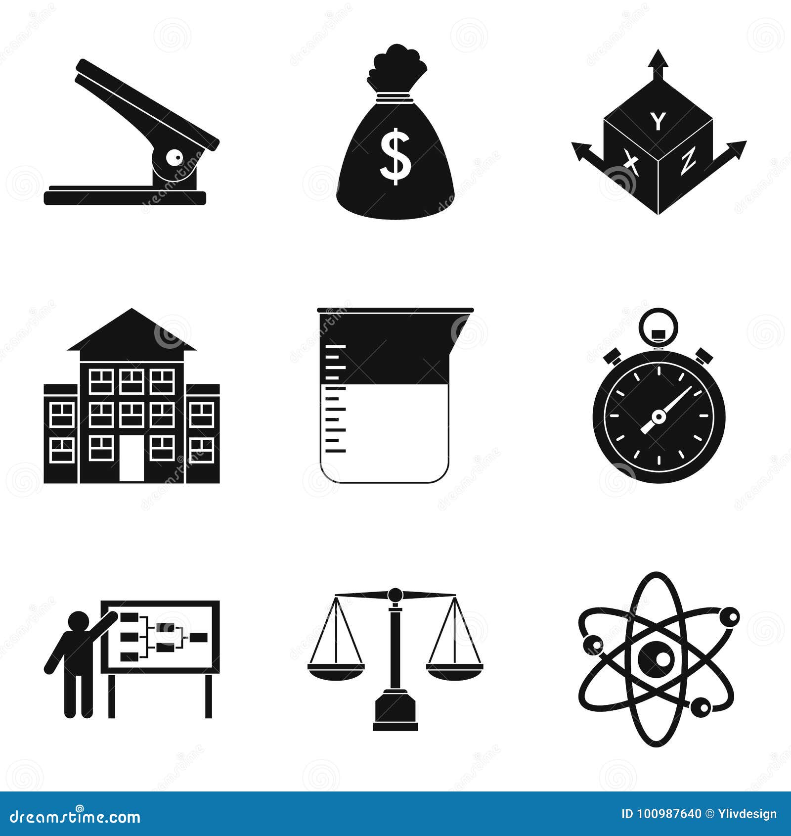 Numerator Icons Set, Simple Style Stock Vector - Illustration of money ...