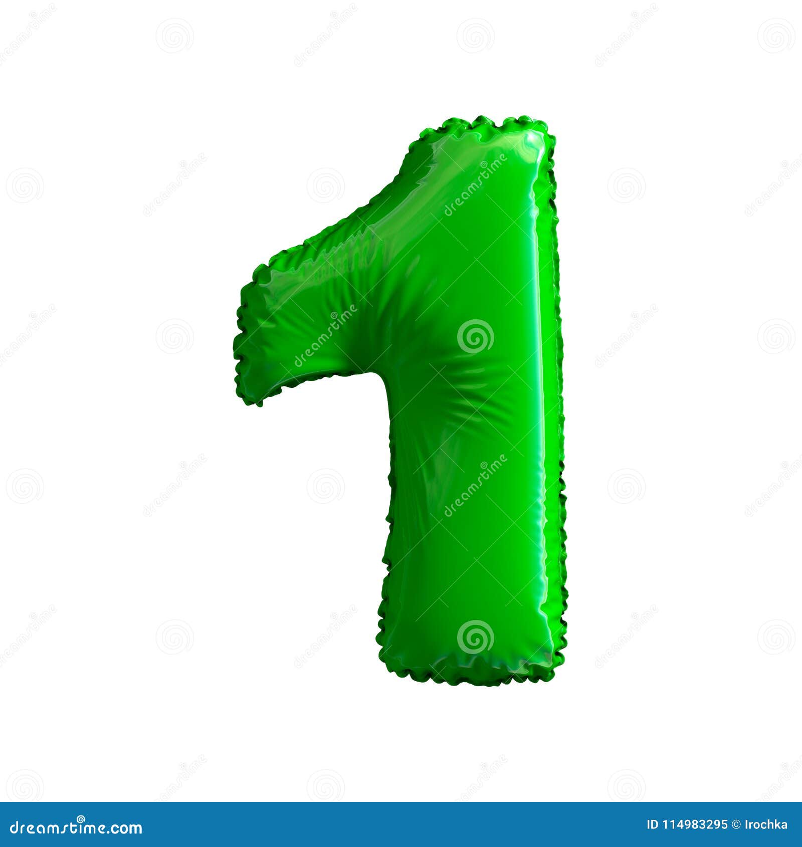 Numere 1 Uno De Globos Verdes En Un Fondo Blanco Stock de ilustración ...