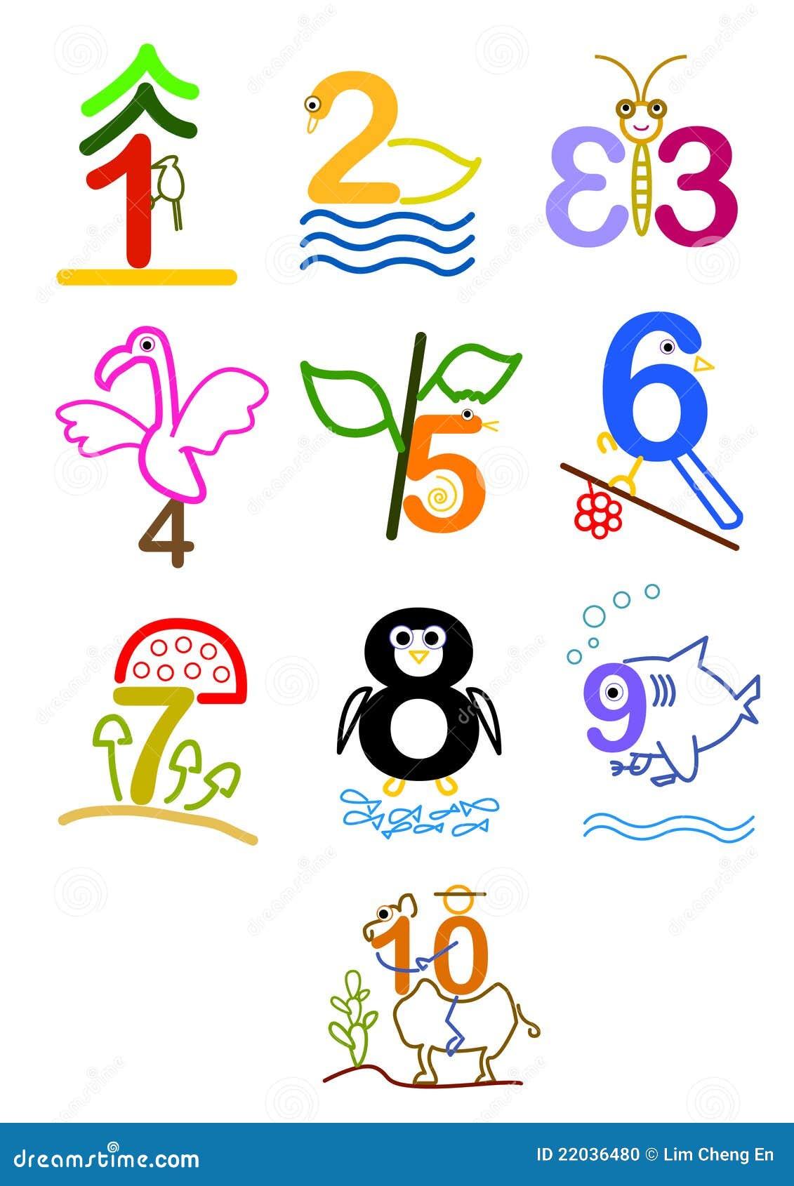 Numeri 1 - 10 illustrazione vettoriale. Illustrazione di idea - 22036480