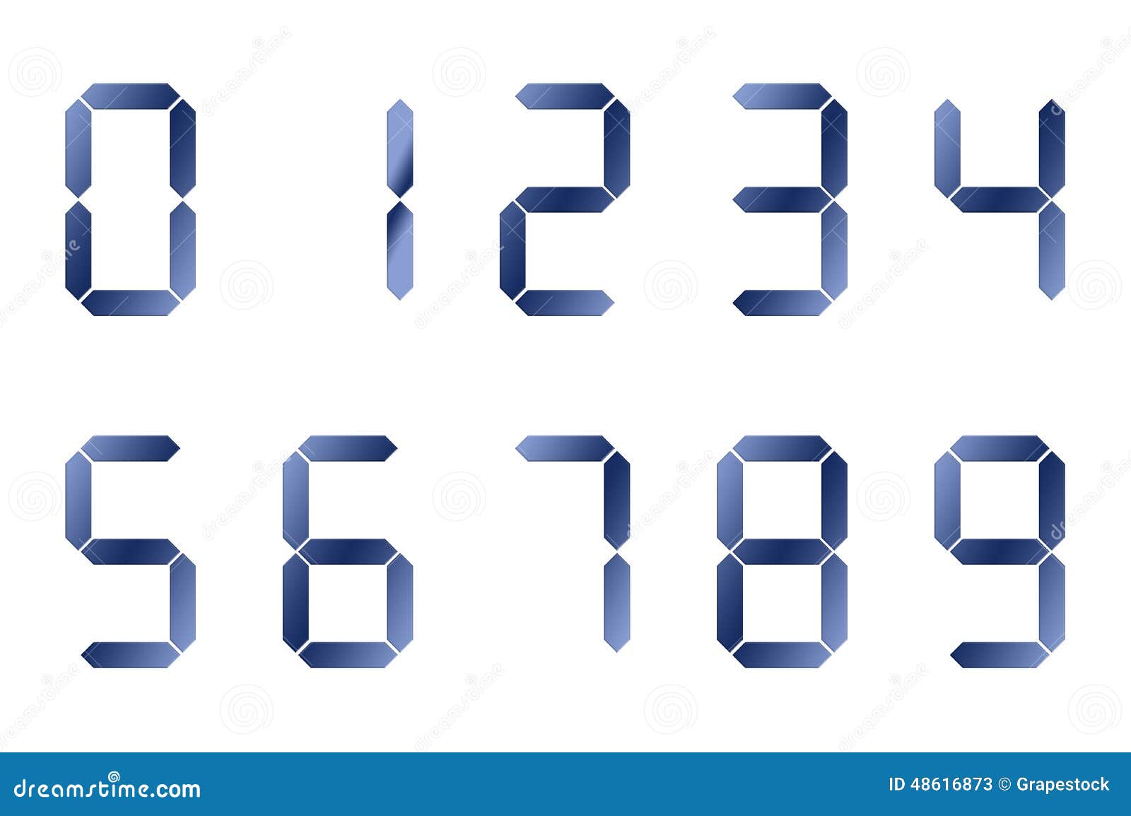 Numeri digitali blu immagine stock. Immagine di bordo - 48616873
