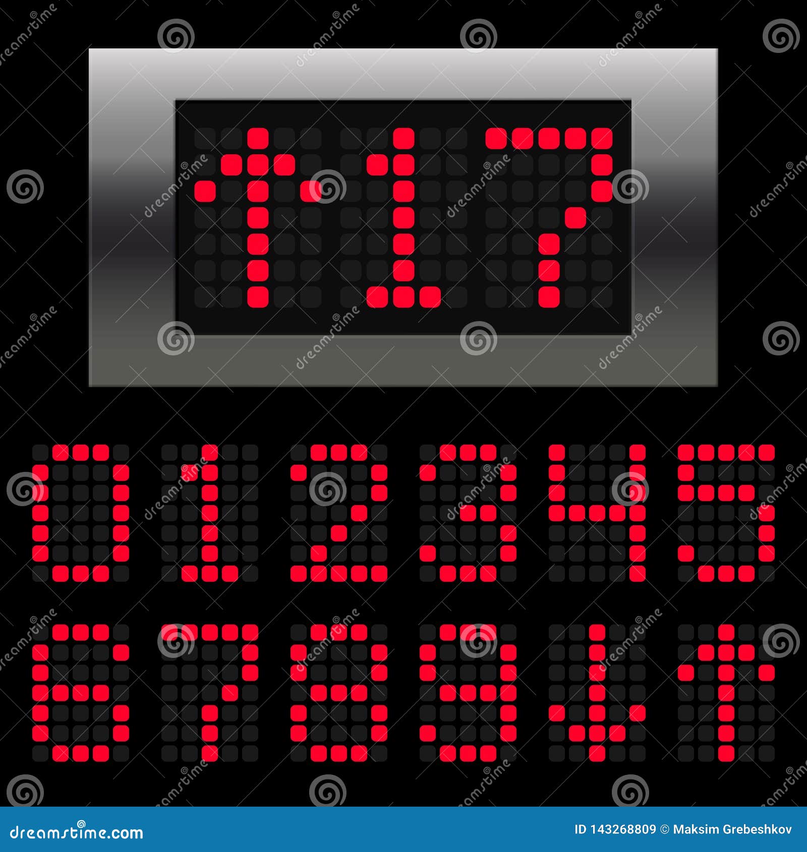 Numeri Digitali Dell'elevatore Illustrazione di Stock - Illustrazione ...