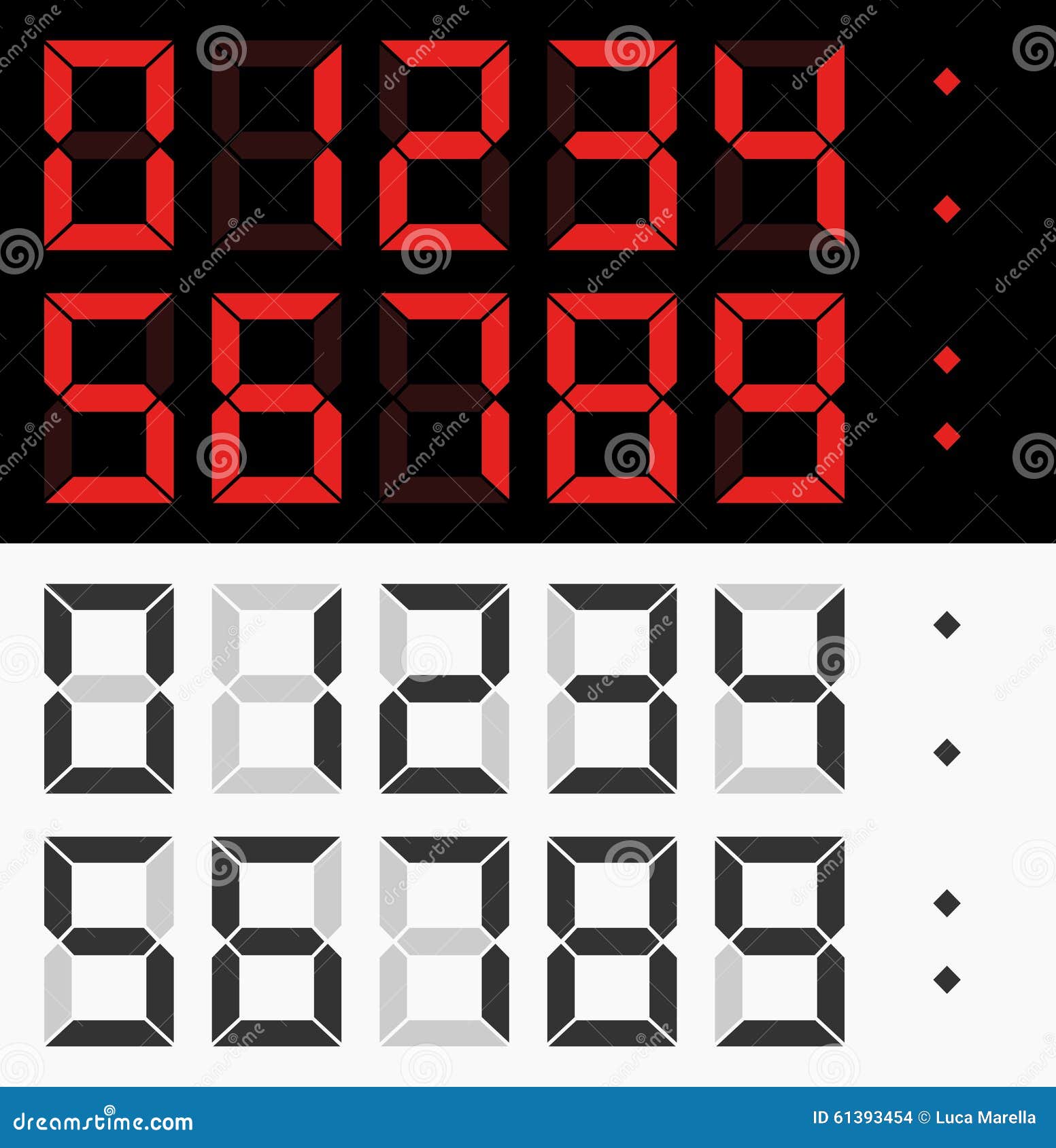 Numeri digitali di vettore illustrazione vettoriale. Illustrazione di ...