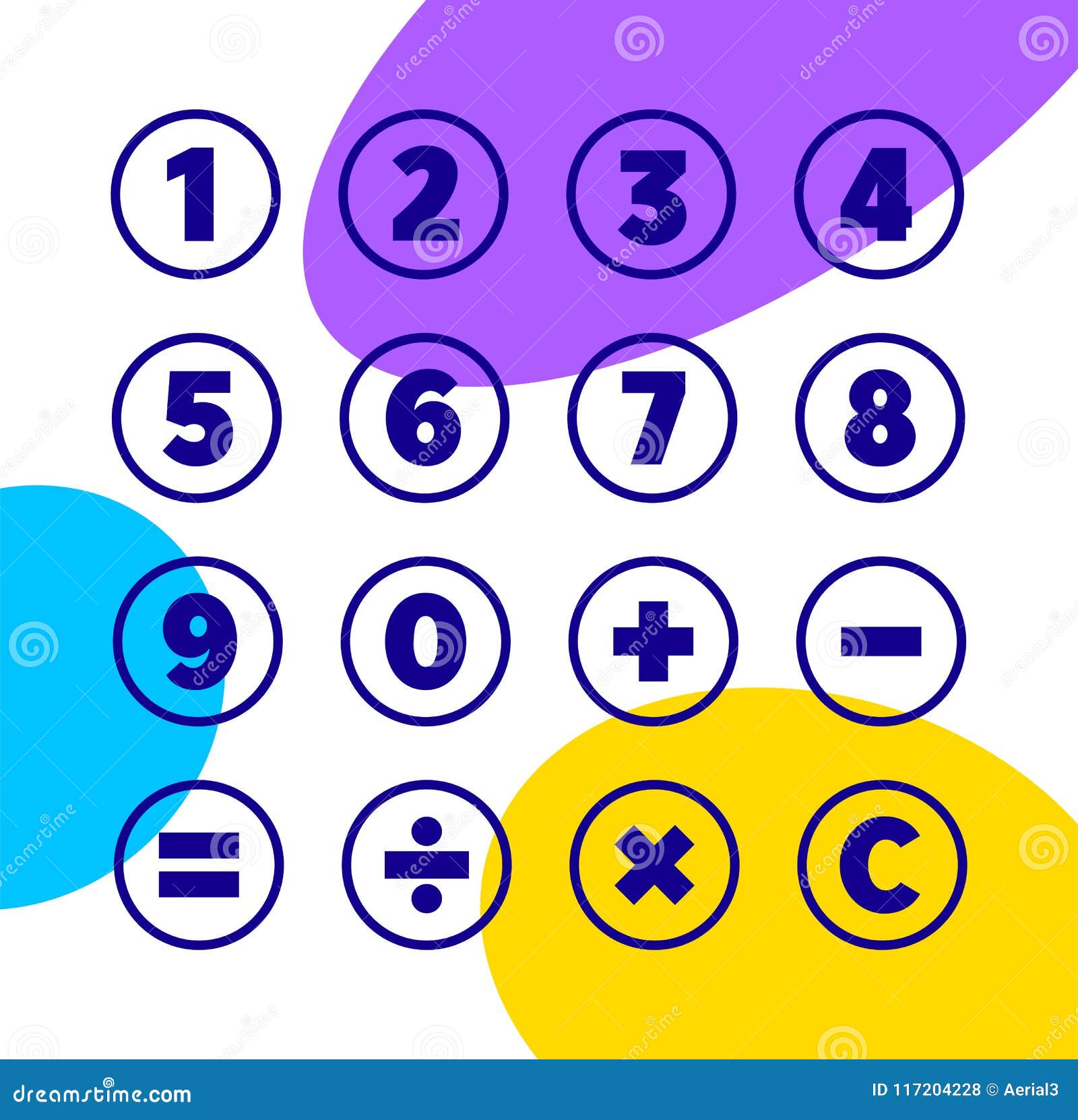 Numeri E Simboli Matematici Icone Di Vettore Illustrazione Vettoriale ...