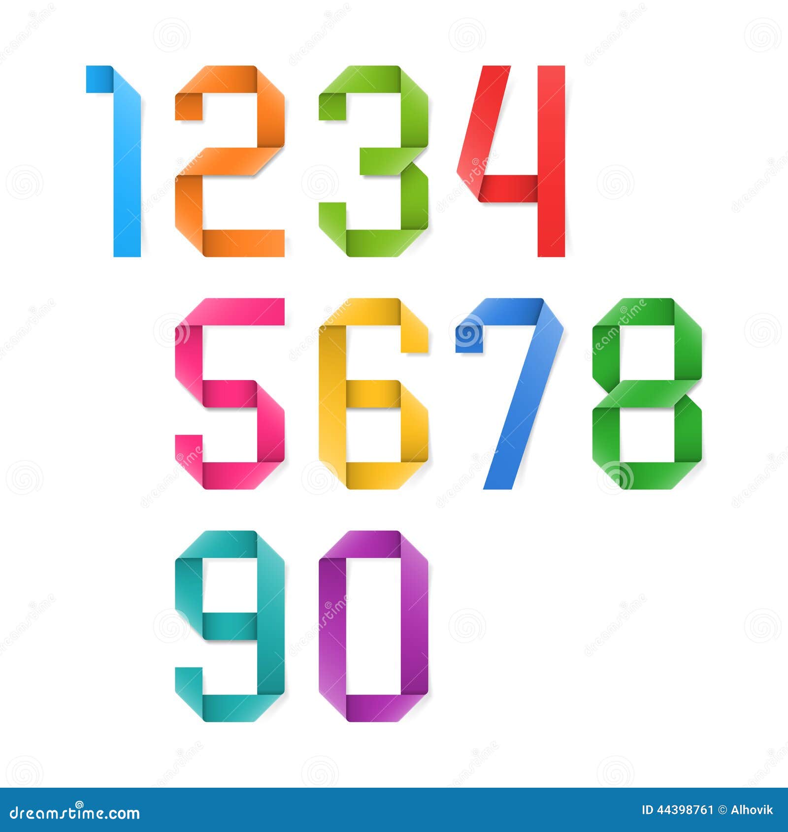 Numeri Variopinti Di Origami Illustrazione Vettoriale - Illustrazione ...
