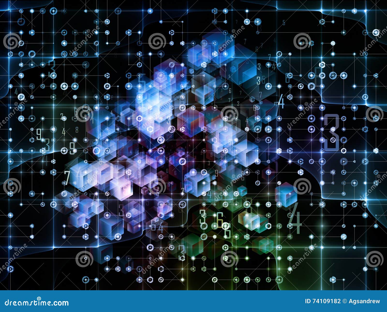 Numeric Digital Grid stock illustration. Illustration of calculation ...