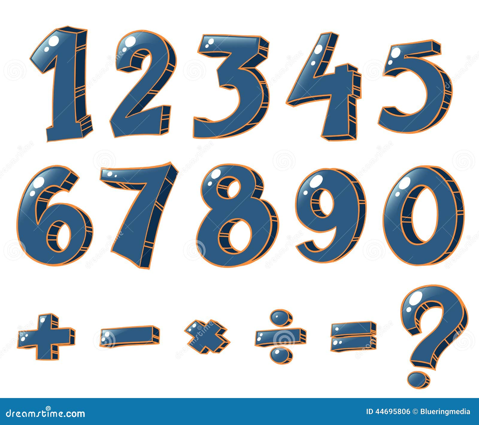 Numeric Figures and Mathematical Operations Stock Vector - Illustration ...