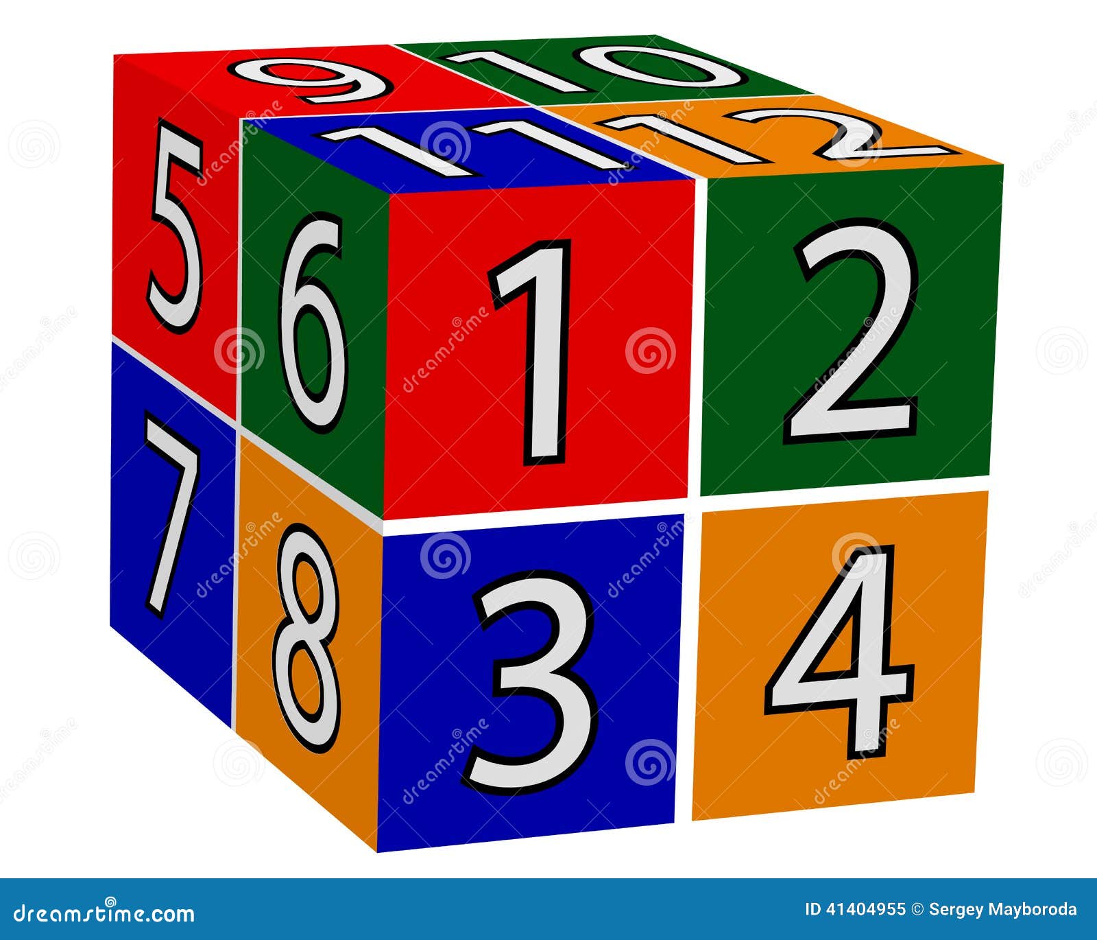 Numeric stock vector. Illustration of education, seventh - 41404955