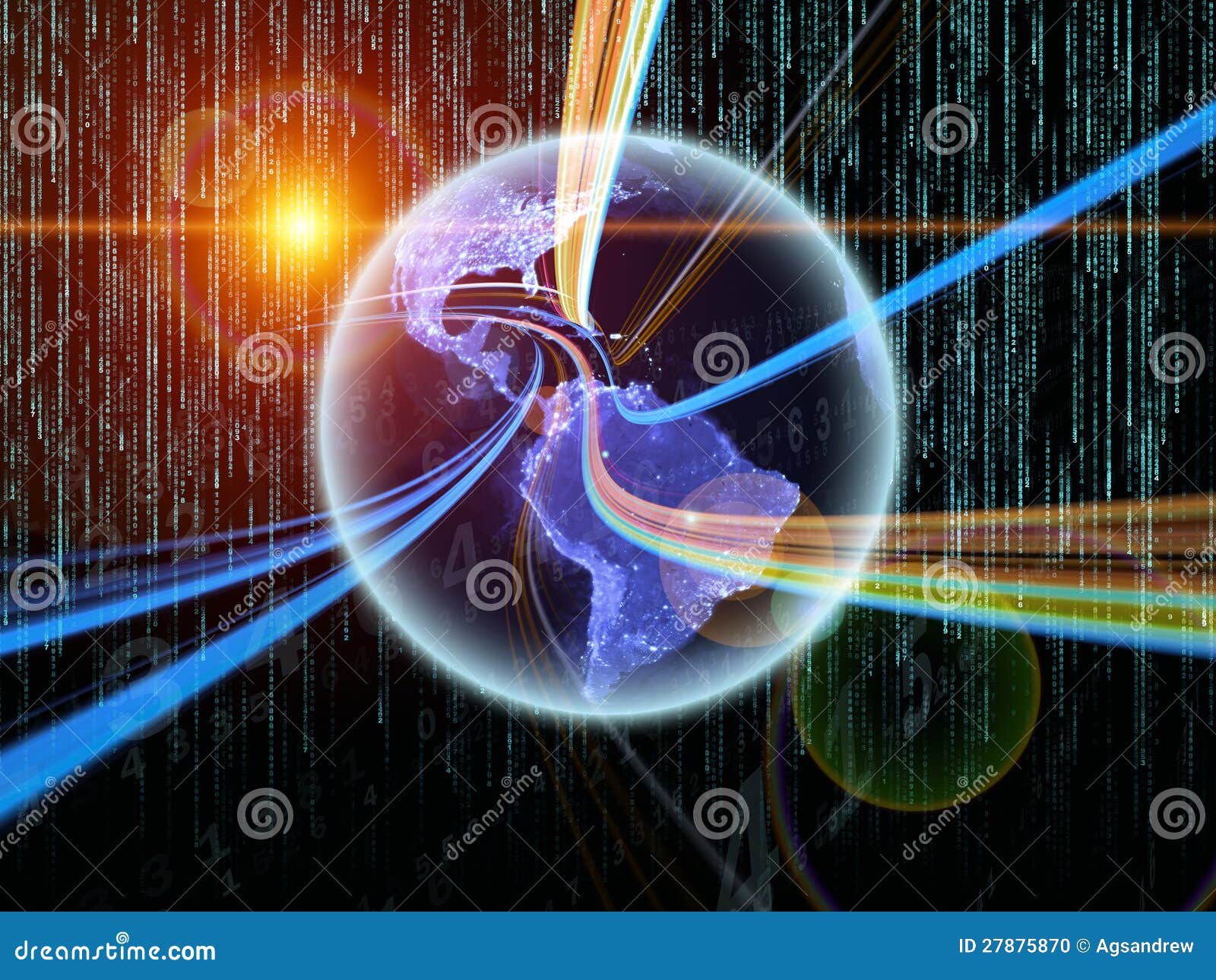 Numeric Information Stream stock illustration. Illustration of distance ...