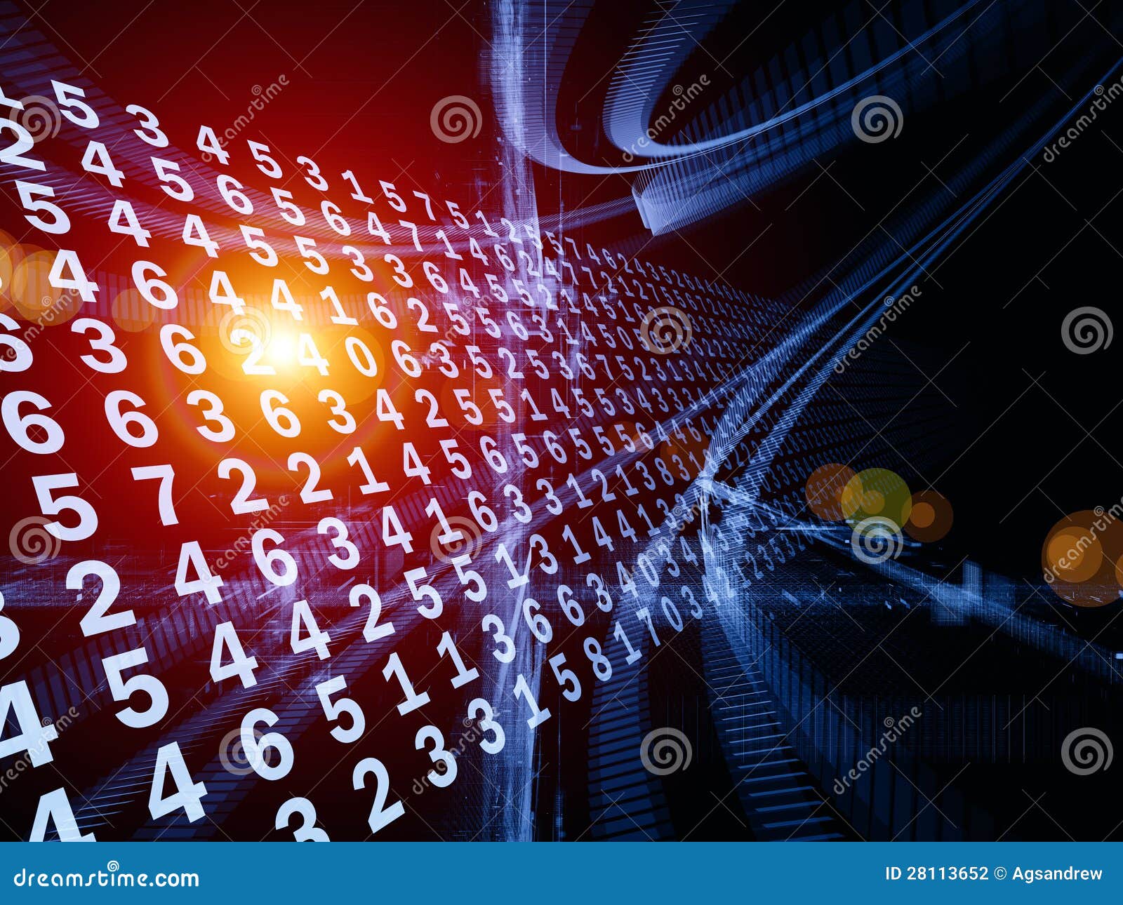 Numeric Information Stream stock illustration. Illustration of blue ...