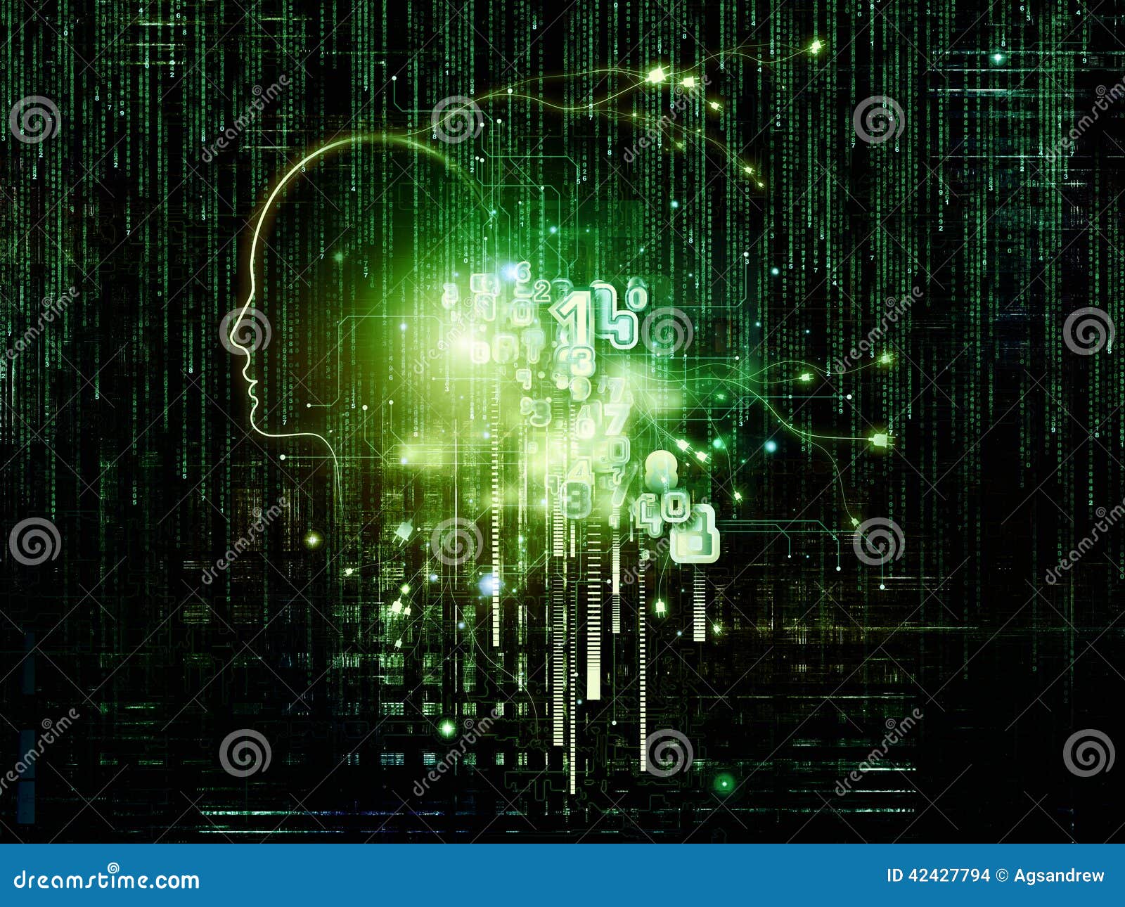 Numeric Intelligence stock illustration. Illustration of imagination ...
