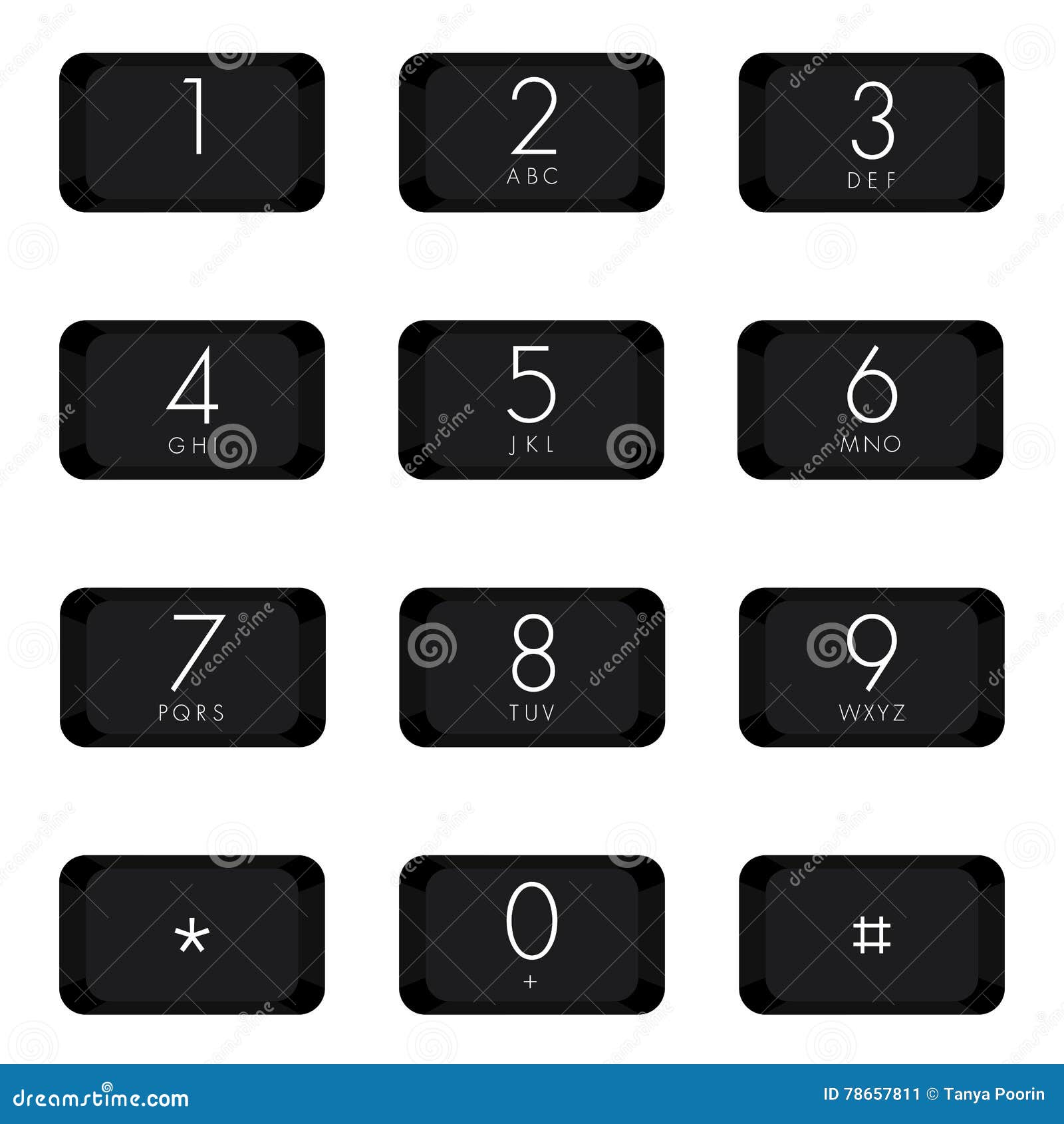 Numeric Keypad of Black Color Design on White Background. Stock Vector ...