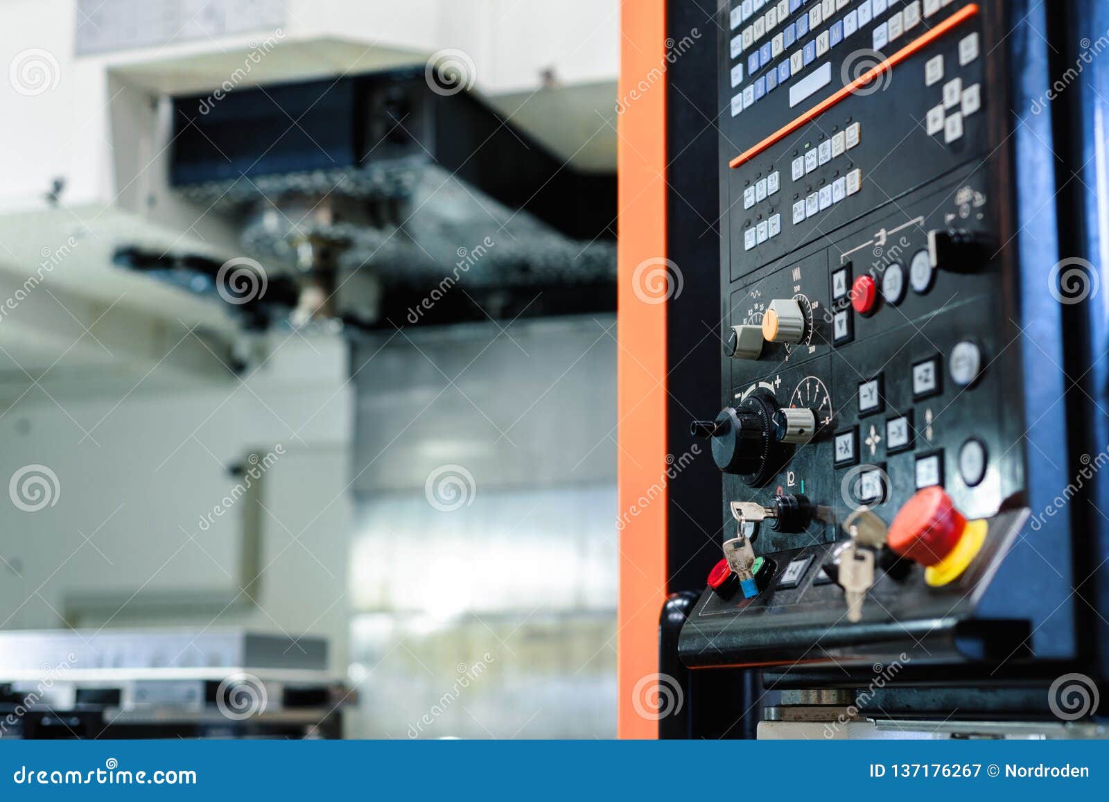Numeric keypad CNC machine stock image. Image of factory - 137176267