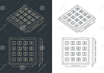 Numeric Keypad 16 Keys Drawing Stock Vector - Illustration of digital ...
