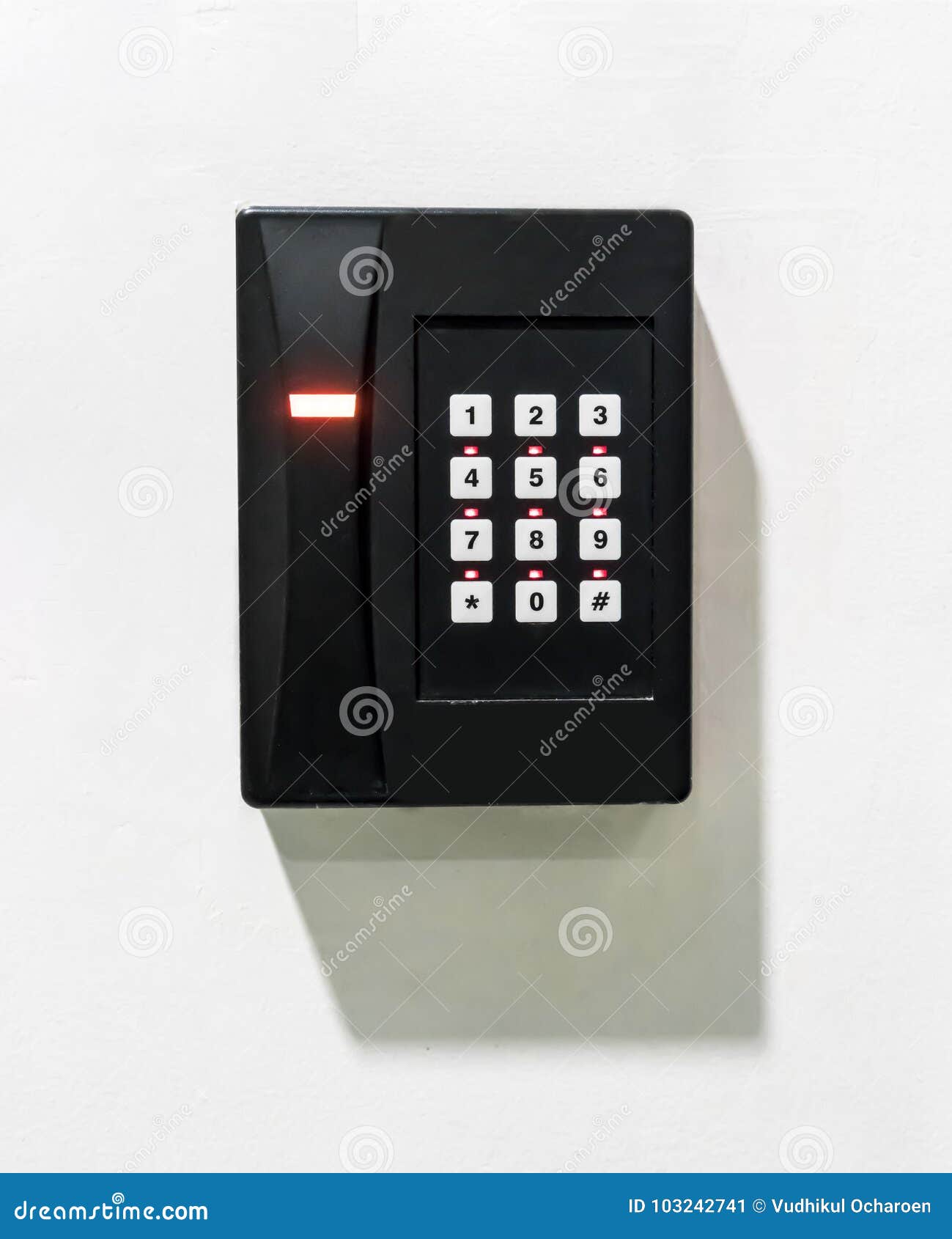 A Numeric Keypad, Numpad, with Red LED Lights for Staff Get-in I Stock ...