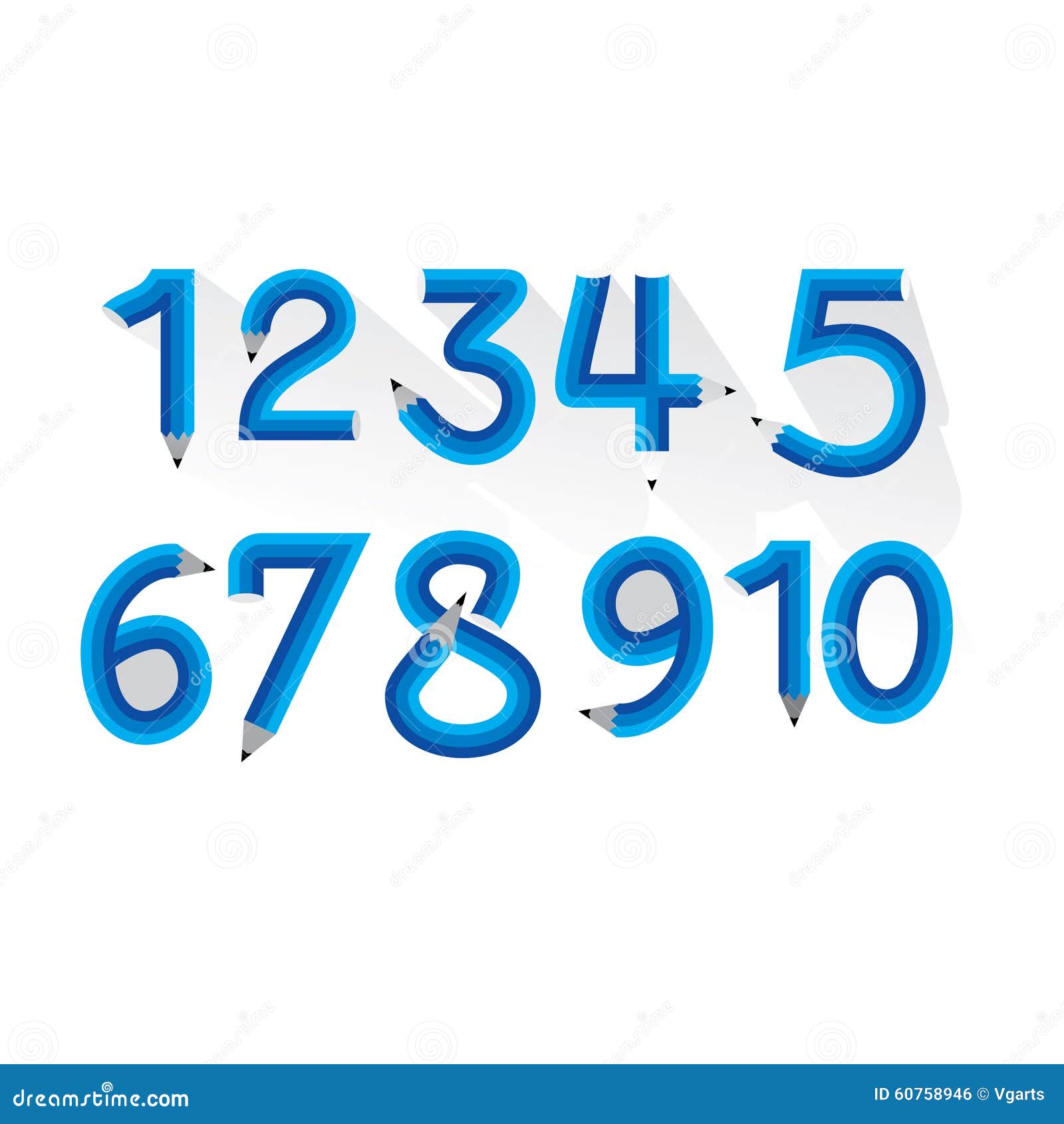 Numeric number stock vector. Illustration of alphabet - 60758946