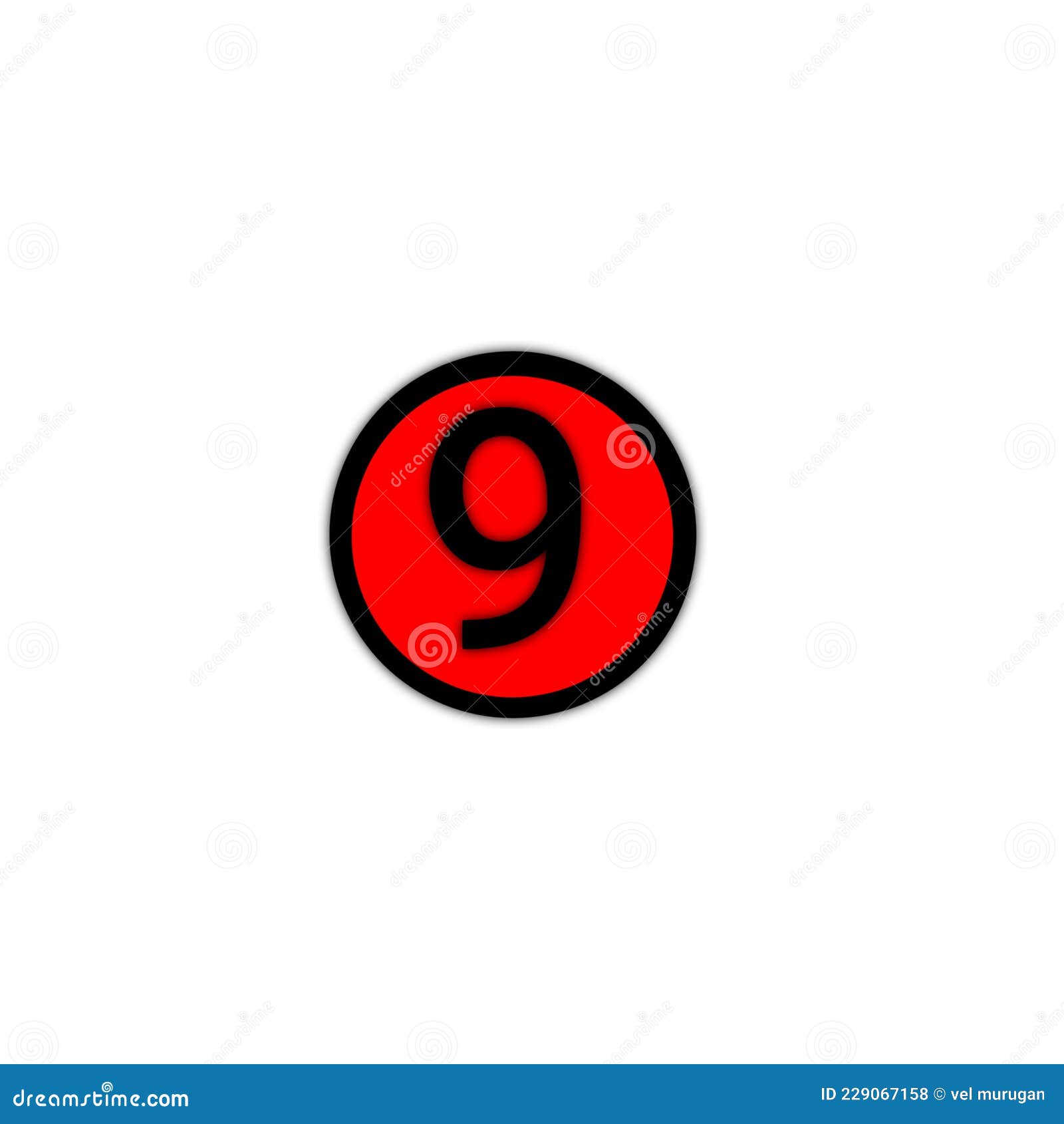 Numeric Number Design by Red Circle with White Background Stock ...