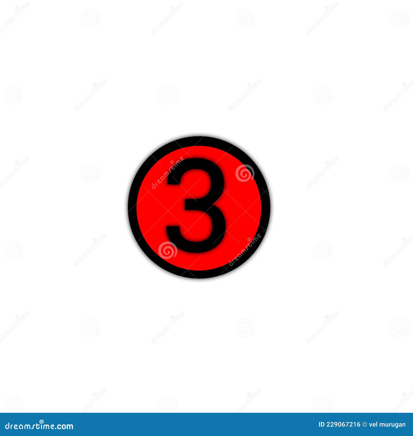 Numeric Number Design by Red Circle with White Background Stock ...