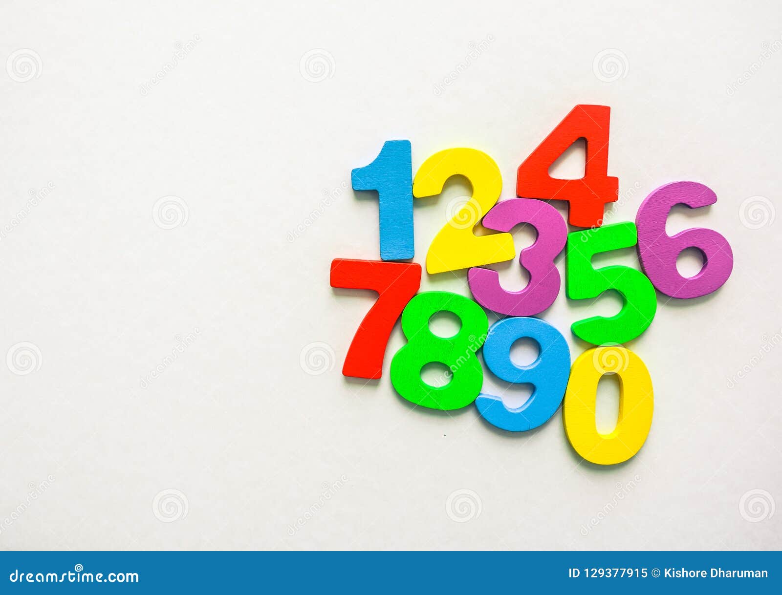 Numeric Numbers Set from 0 To 9 on White and Flat Background Stock ...