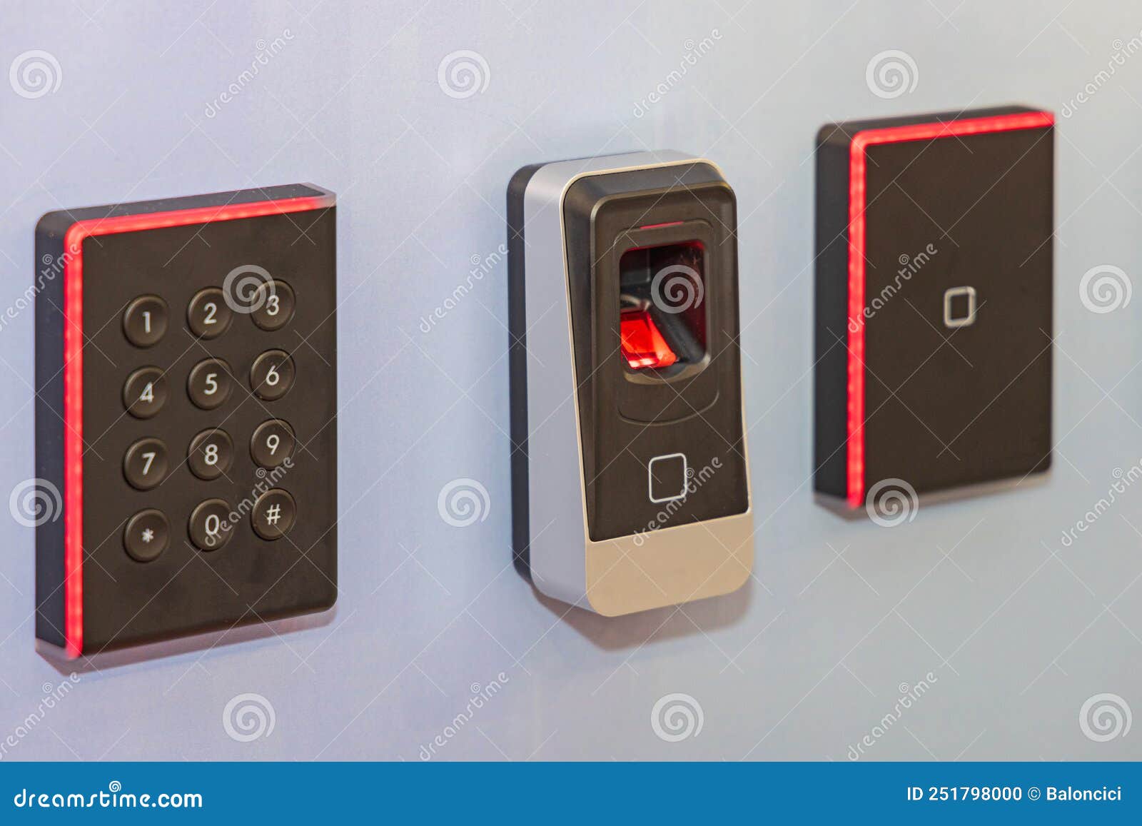 Numeric Pad Fingerprint Reader Stock Photo - Image of scanner, entrance ...