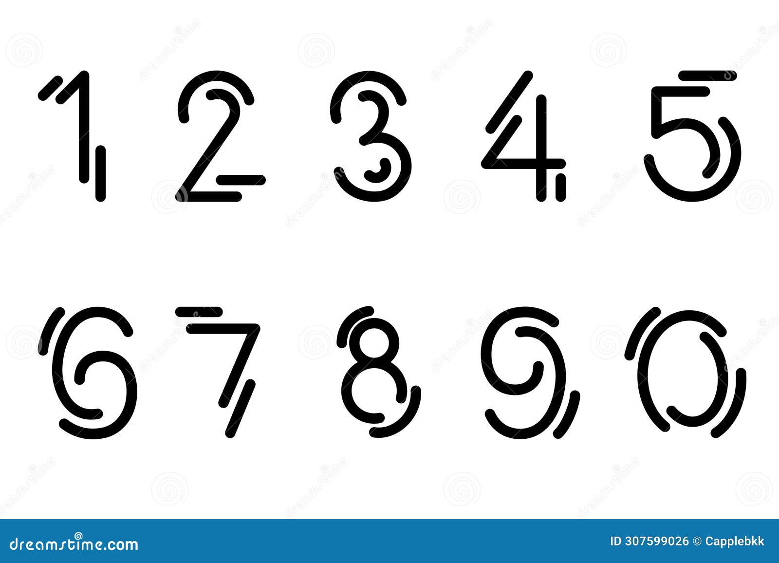 Numeric Symbol Set Number Icons and Typography. Stock Vector ...
