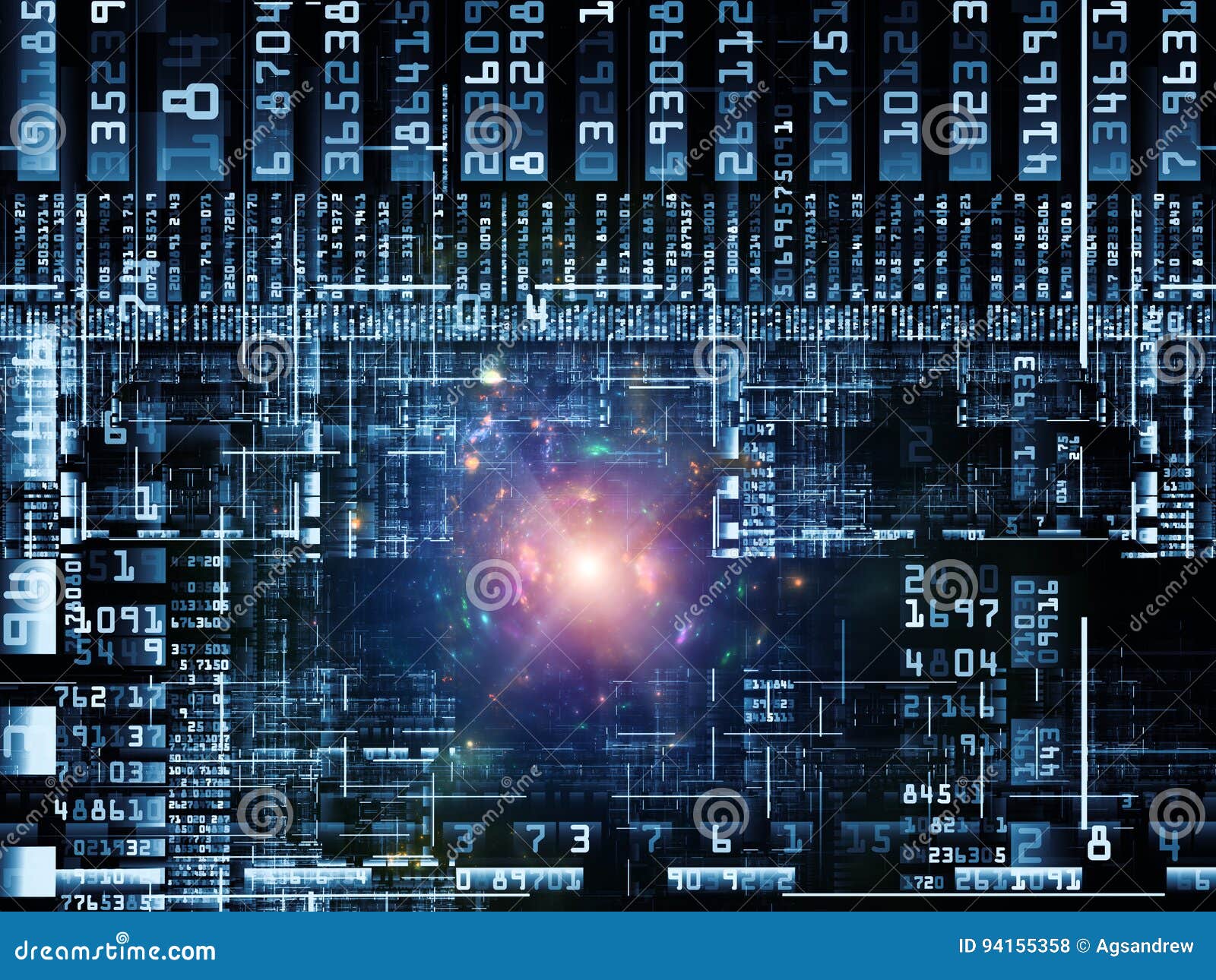 Numeric Technology Links stock illustration. Illustration of code ...