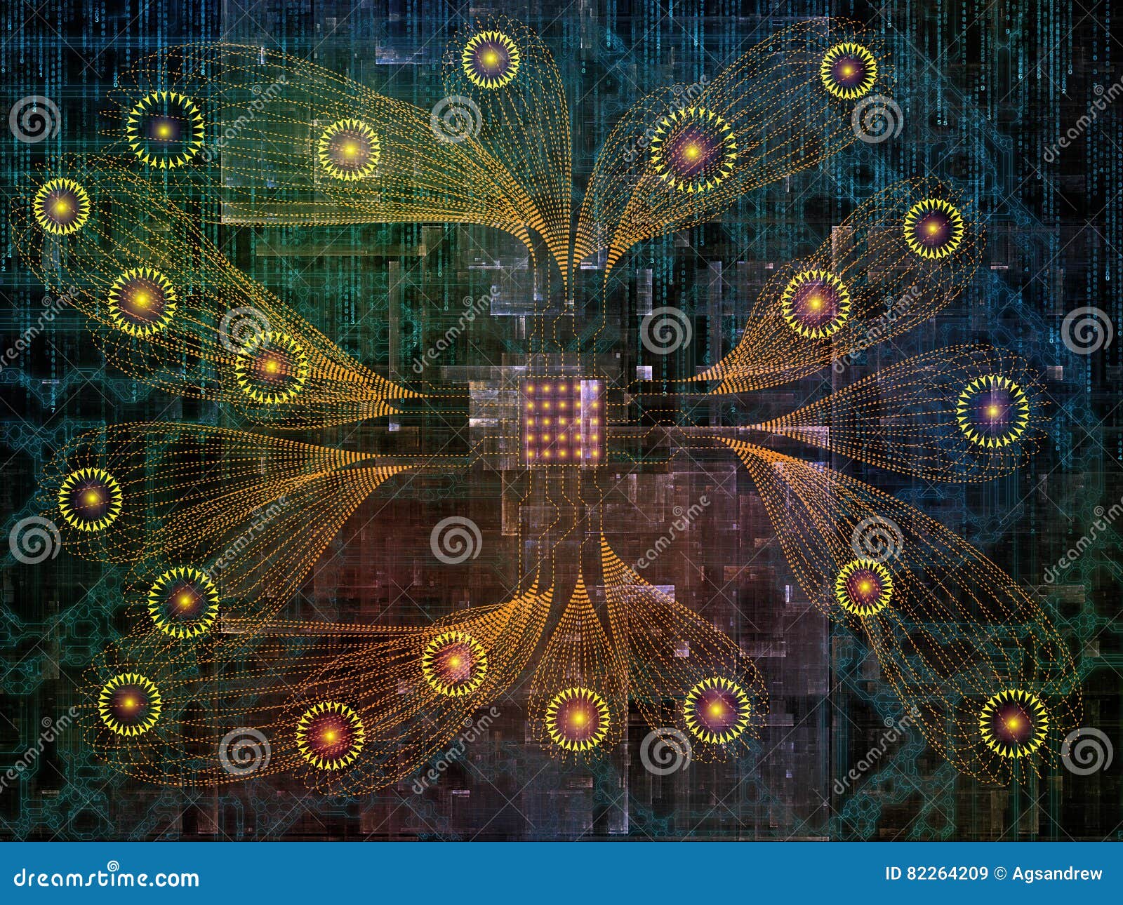 Numeric Technology Links stock illustration. Illustration of paradigm ...