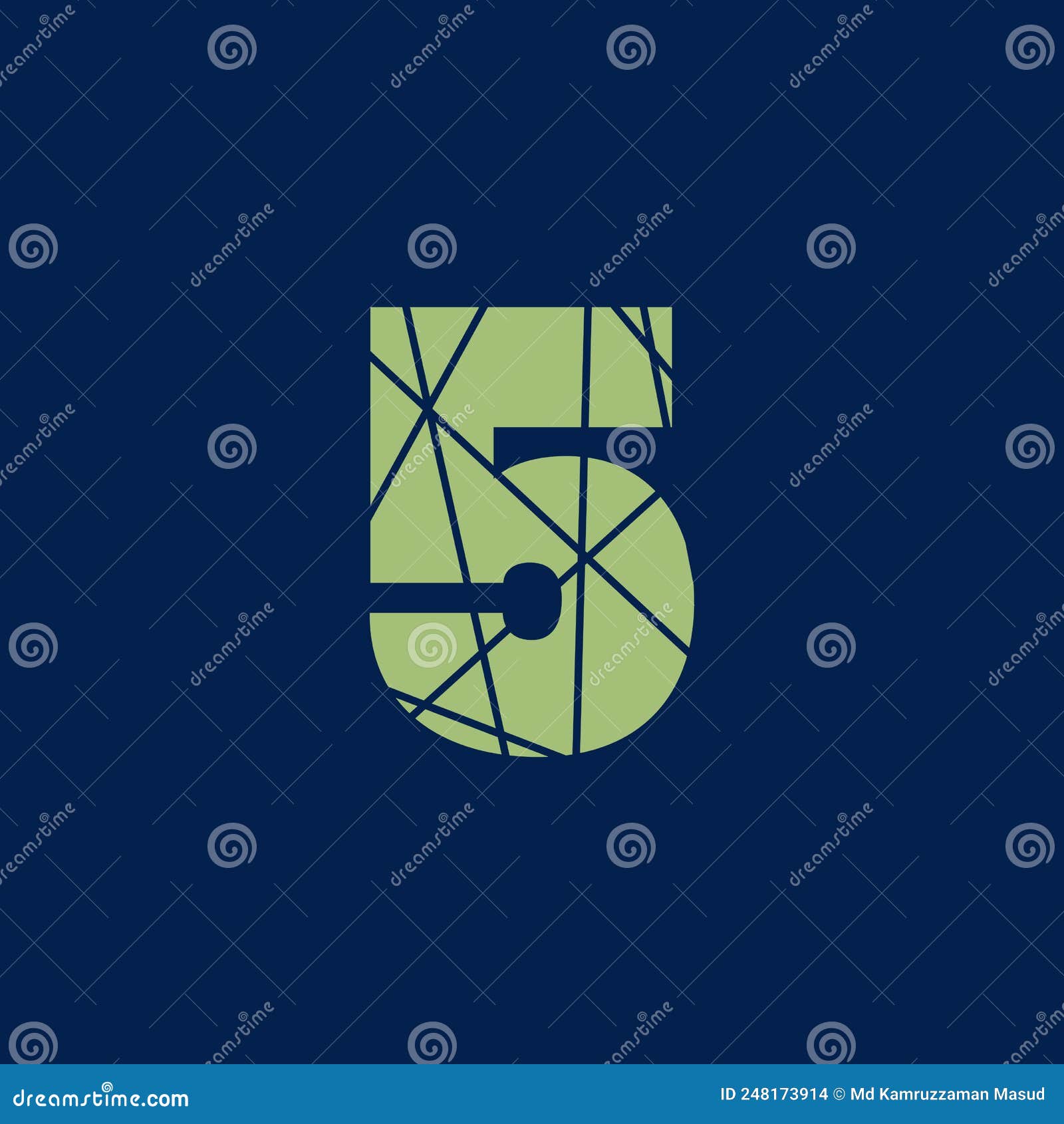 5 Numeric Text Vector Logo,Â or Symbol Design. 5 Digit Typography ...
