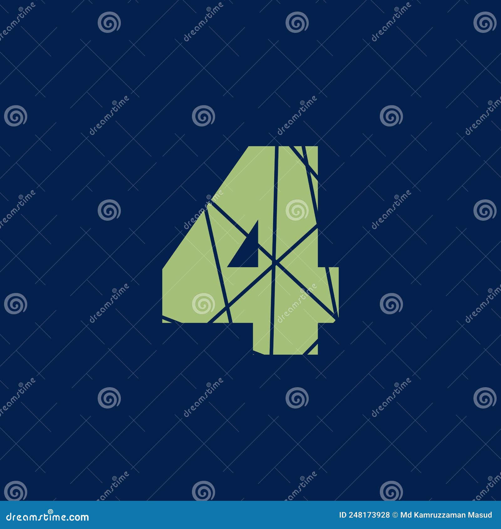 4 Numeric Text Vector Logo,Â or Symbol Design. 4 Digit Typography ...