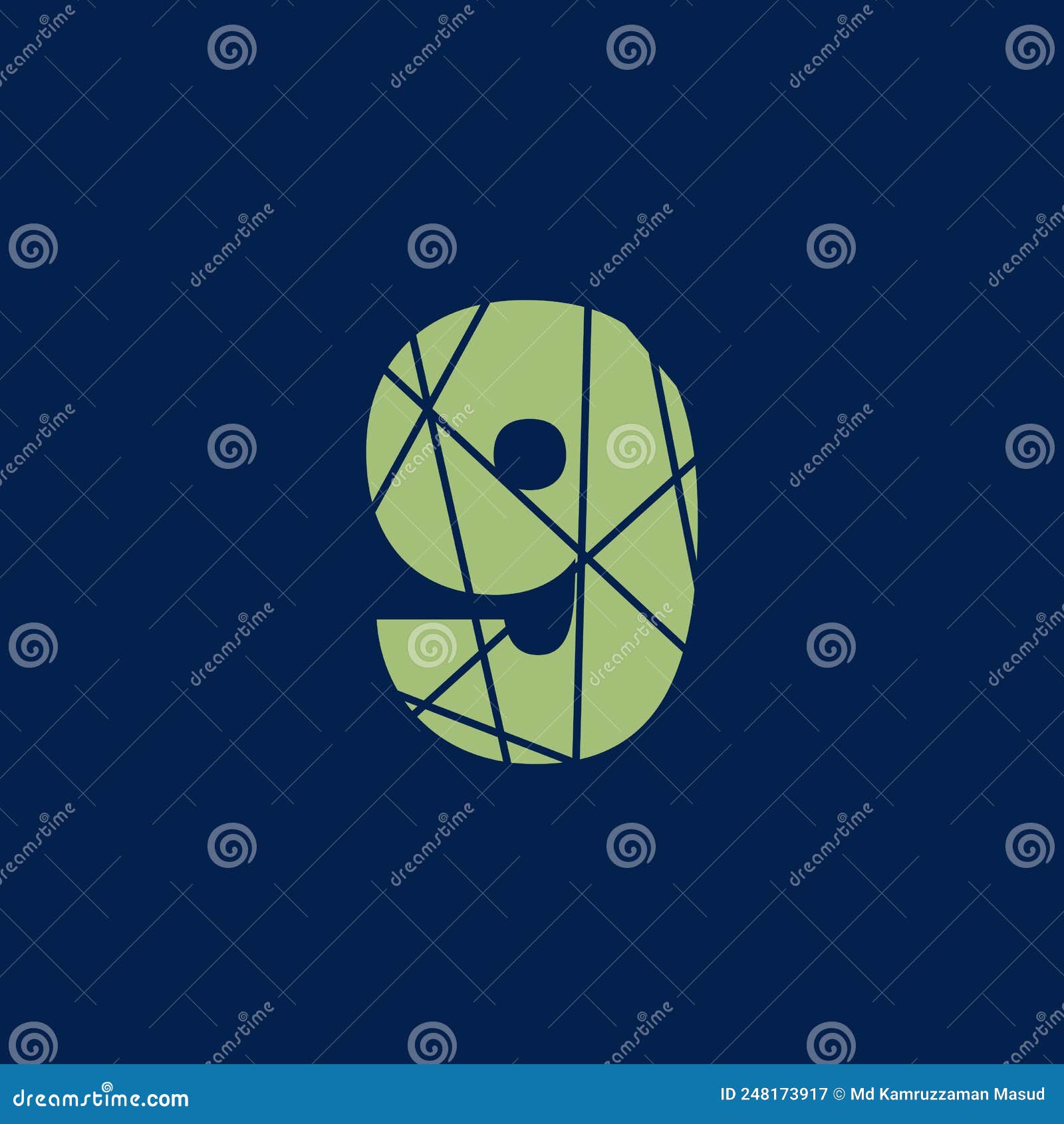 9 Numeric Text Vector Logo,Â or Symbol Design. 9 Digit Typography ...