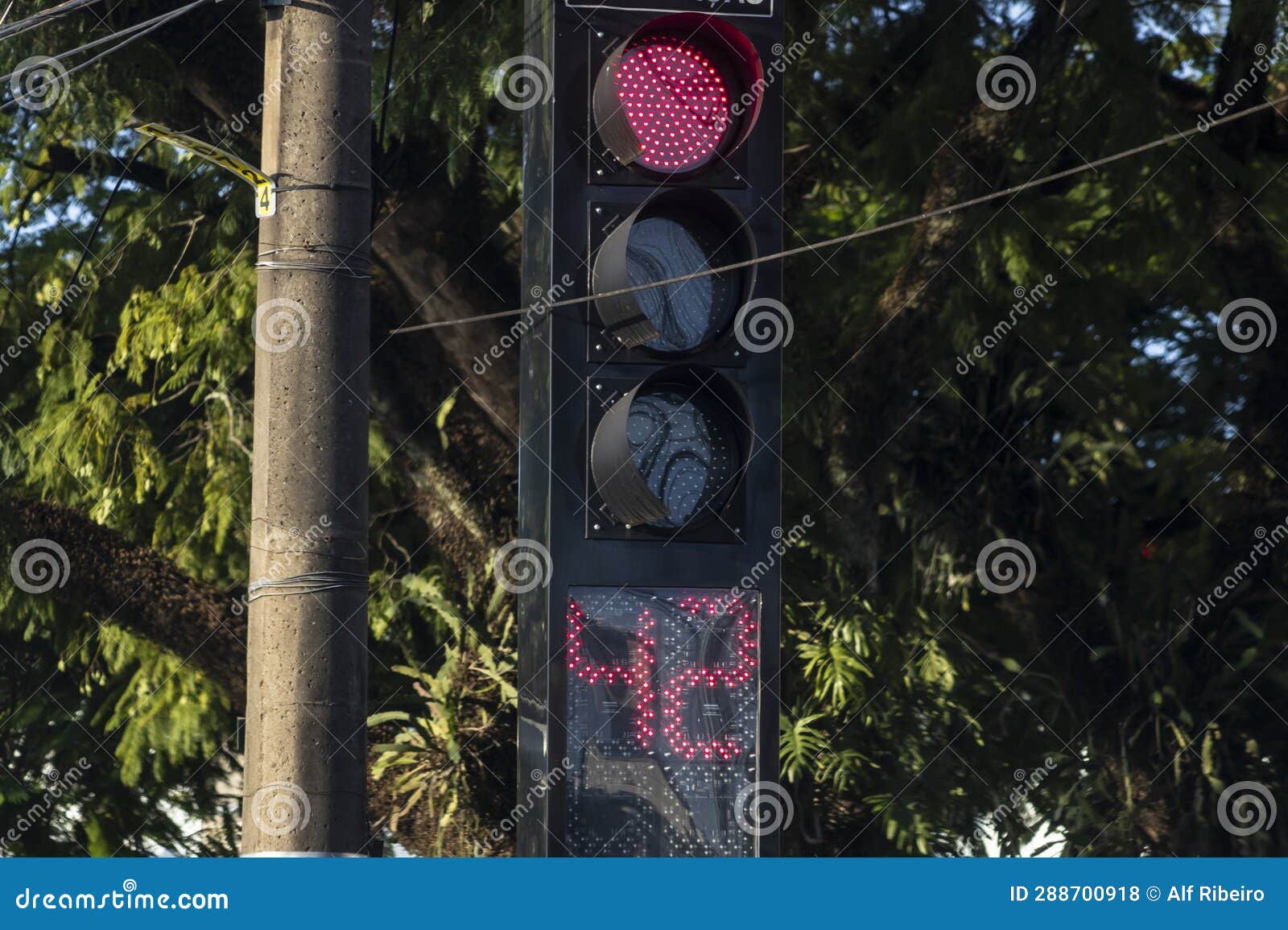 Numeric Vehicle Traffic Light with Countdown on a Street Stock Photo ...