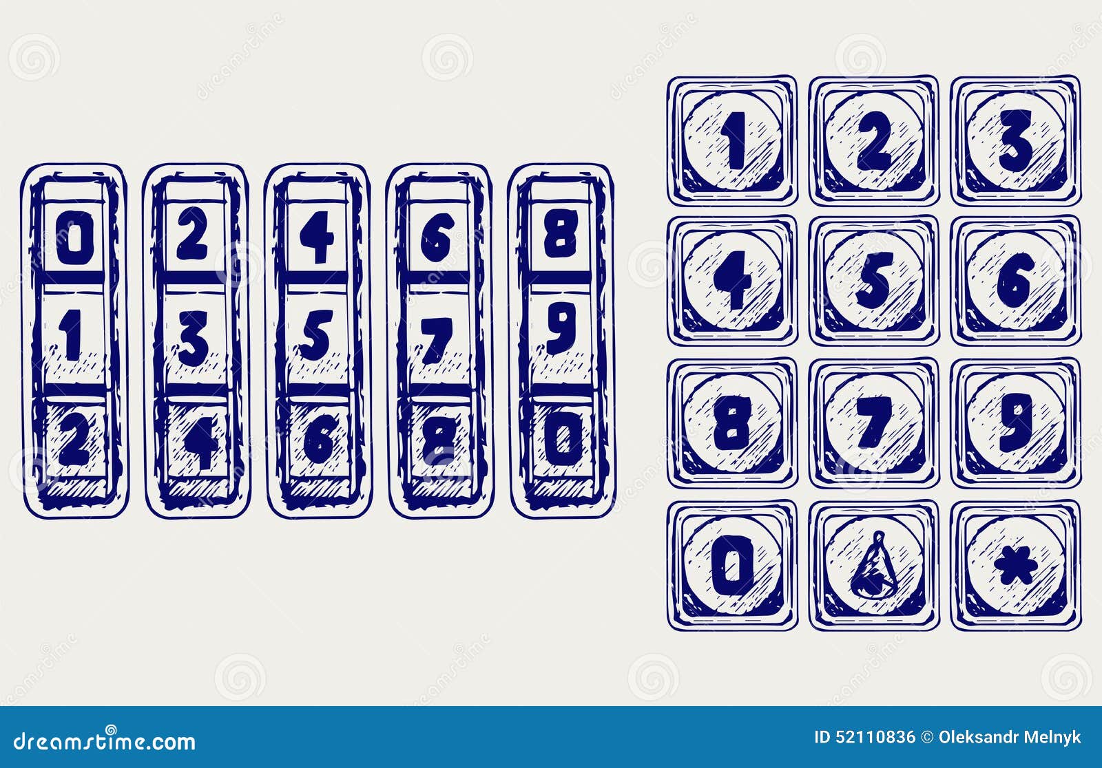 Numerical code lock stock vector. Illustration of padlock - 52110836