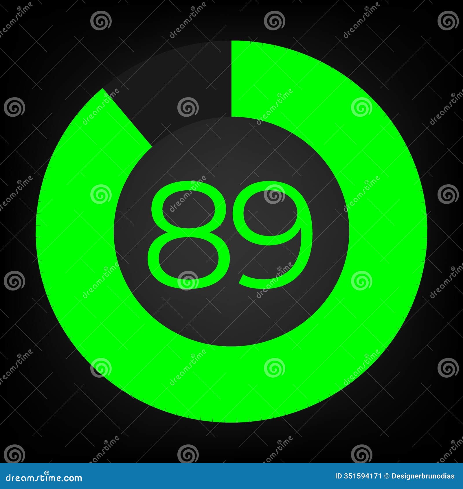 Circulate Progress Bar with Numeric Count at the 89 Stock Illustration ...