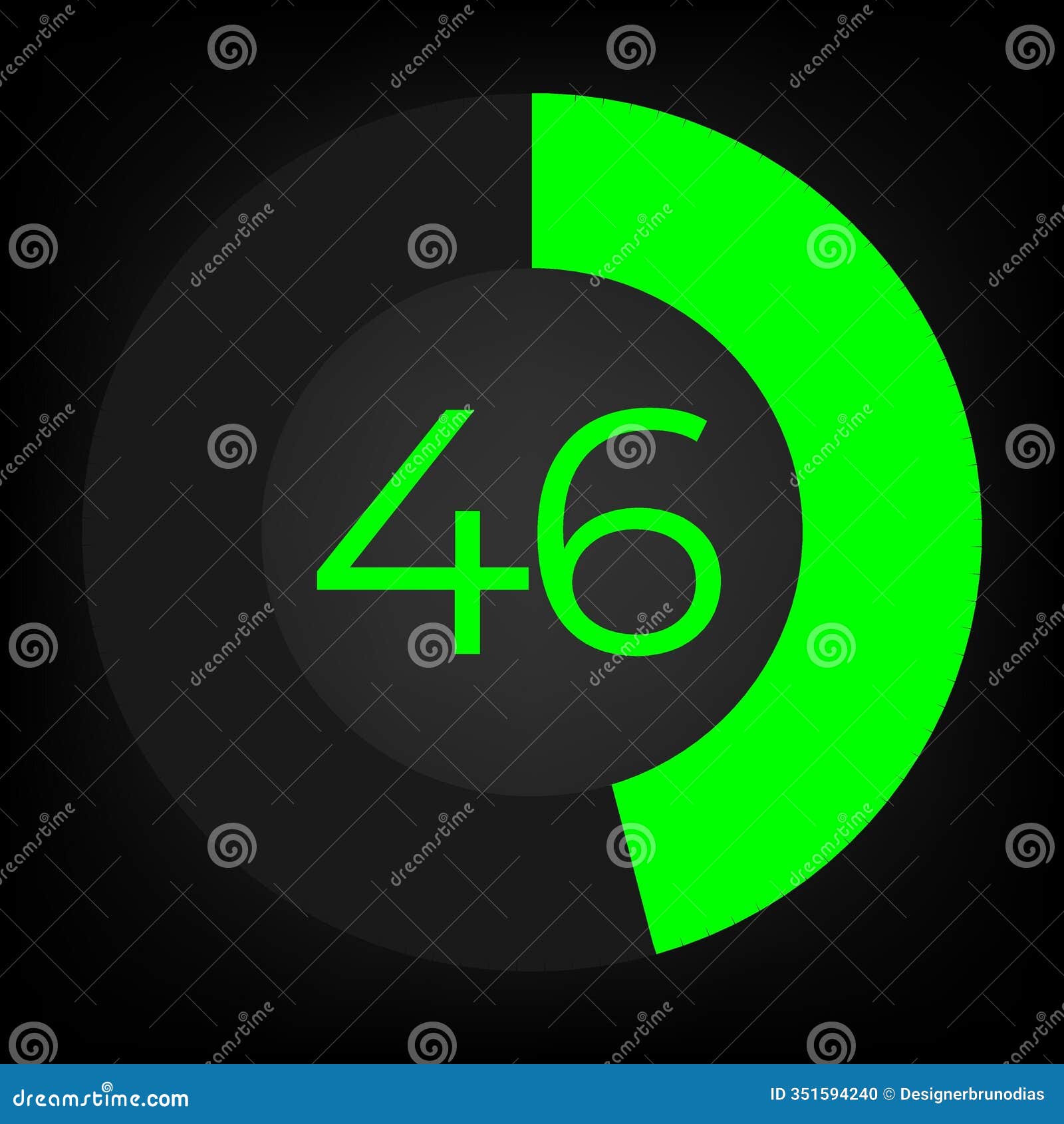 Circulate Progress Bar with Numeric Count at the 46 Stock Illustration ...