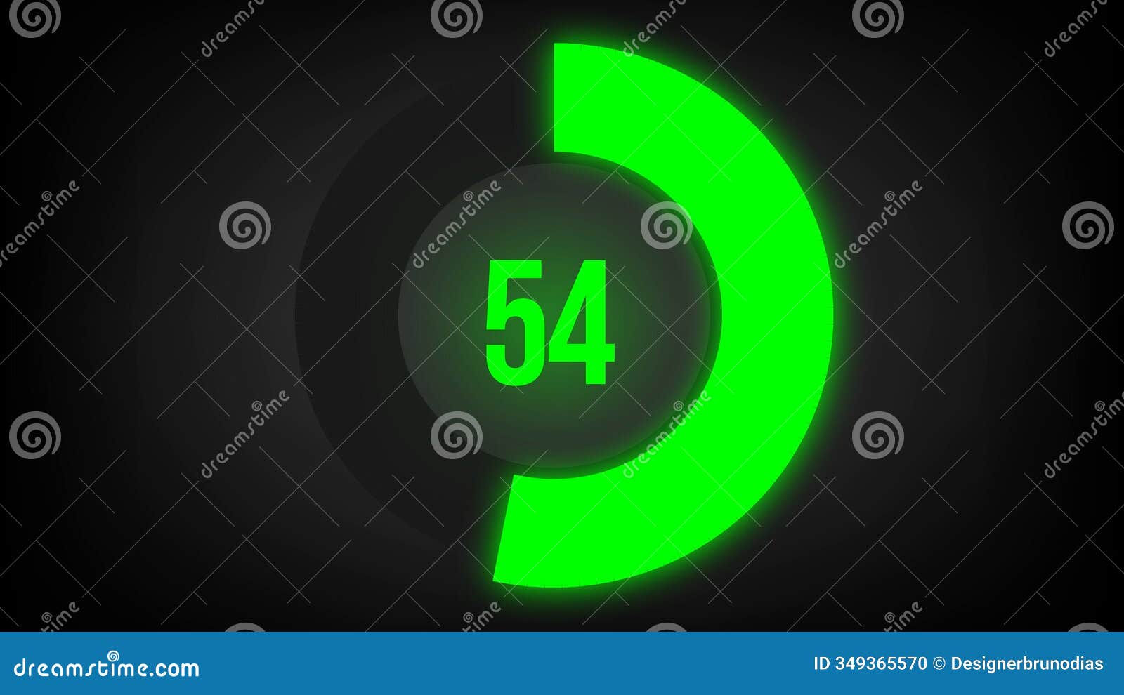 Circular Progress Bar with Bright Neon Green Light in 54 Stock ...
