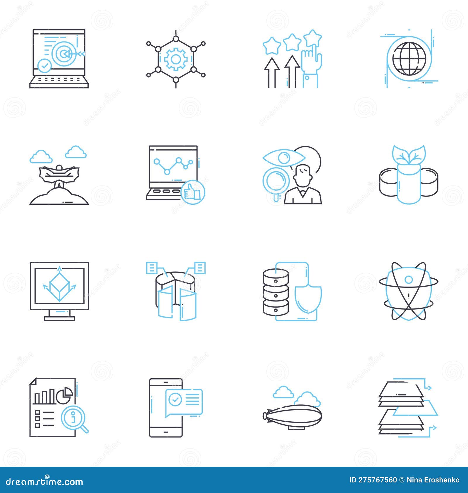 Numerical Data Linear Icons Set. Quantitative, Statistics, Digits ... Numerical Data Linear Icons Set. Quantitative, Statistics, Digits ...