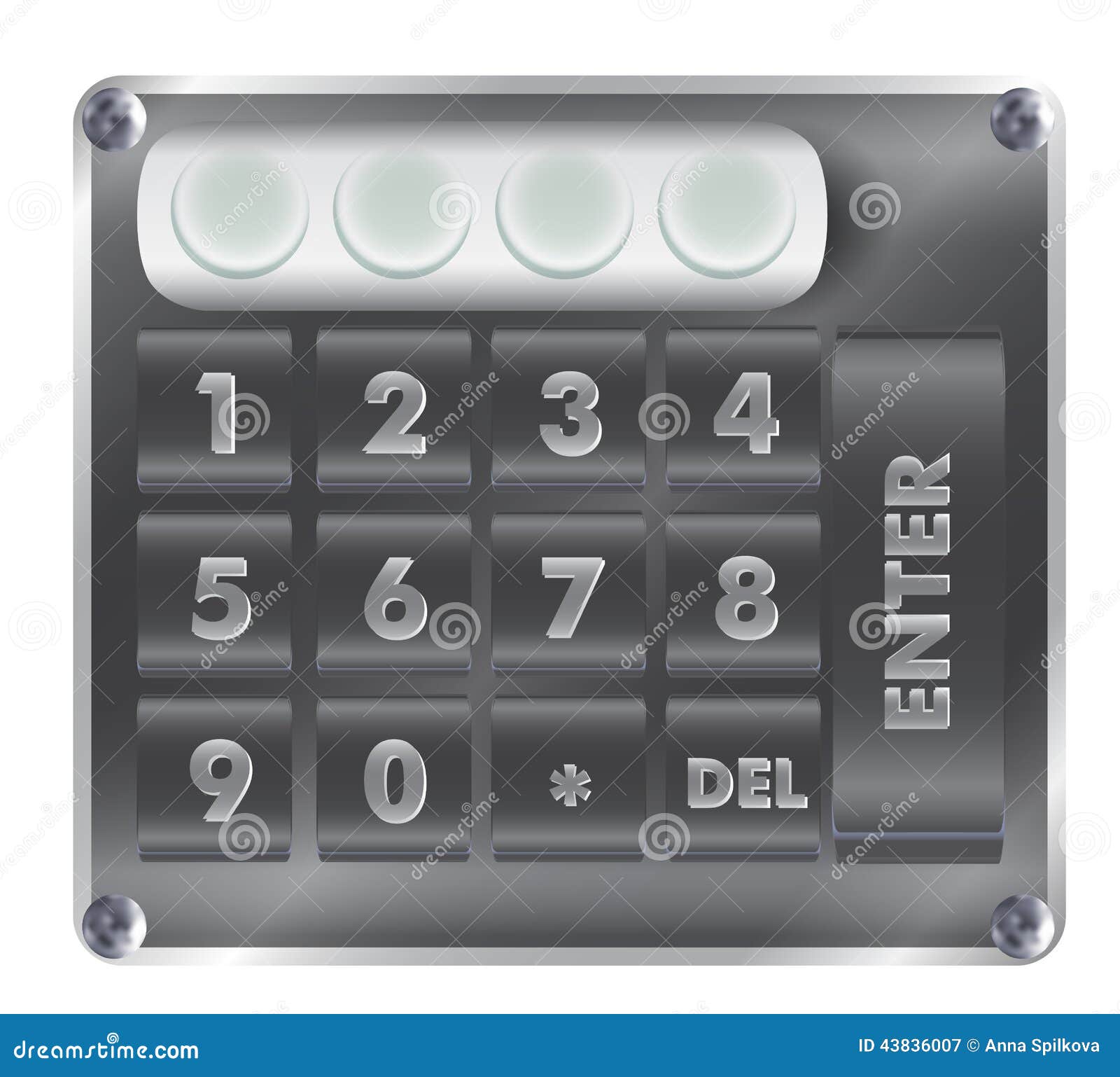 Numerical Digital Security Lock Stock Vector - Illustration of finance ...