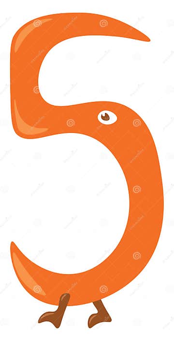 Numerical Number Five in Orange Color Vector or Color Illustration ...