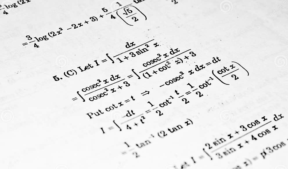 Numerical Problems in Calculus Stock Image - Image of science, school ...