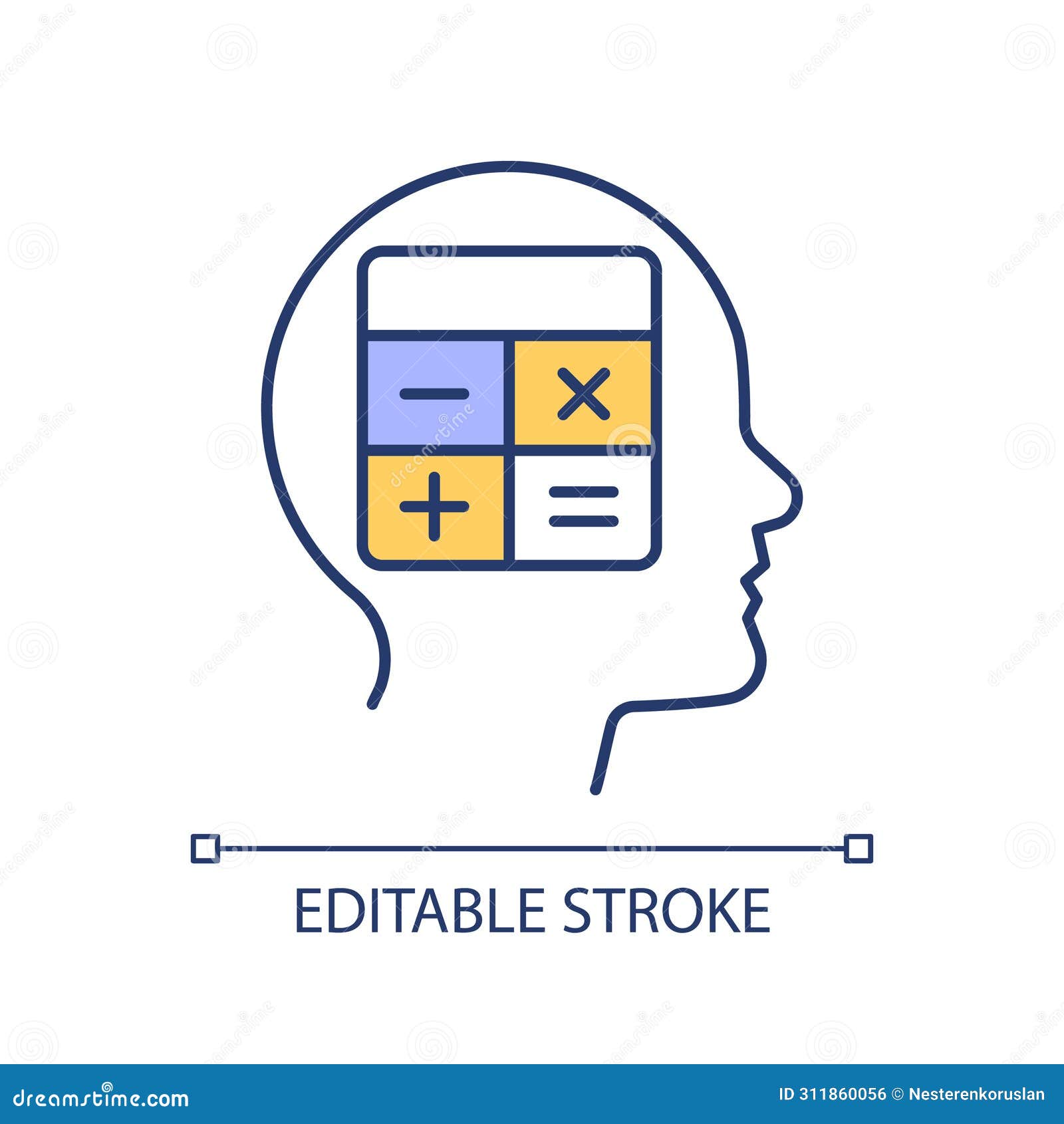 Numerical Reasoning RGB Color Icon Stock Vector - Illustration of line ...
