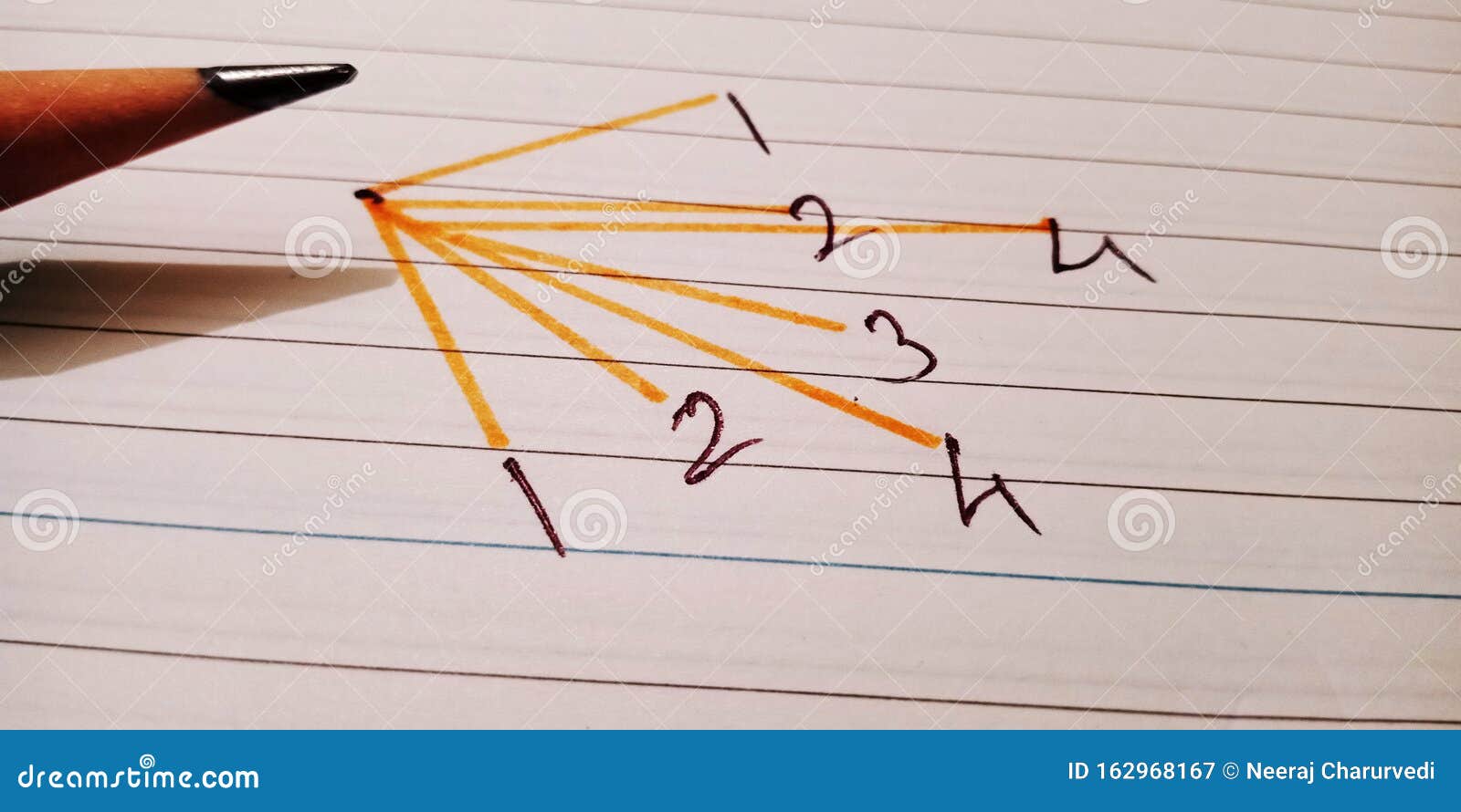 Numerical Series Concept Presentation on Writing Page with Pencil ...