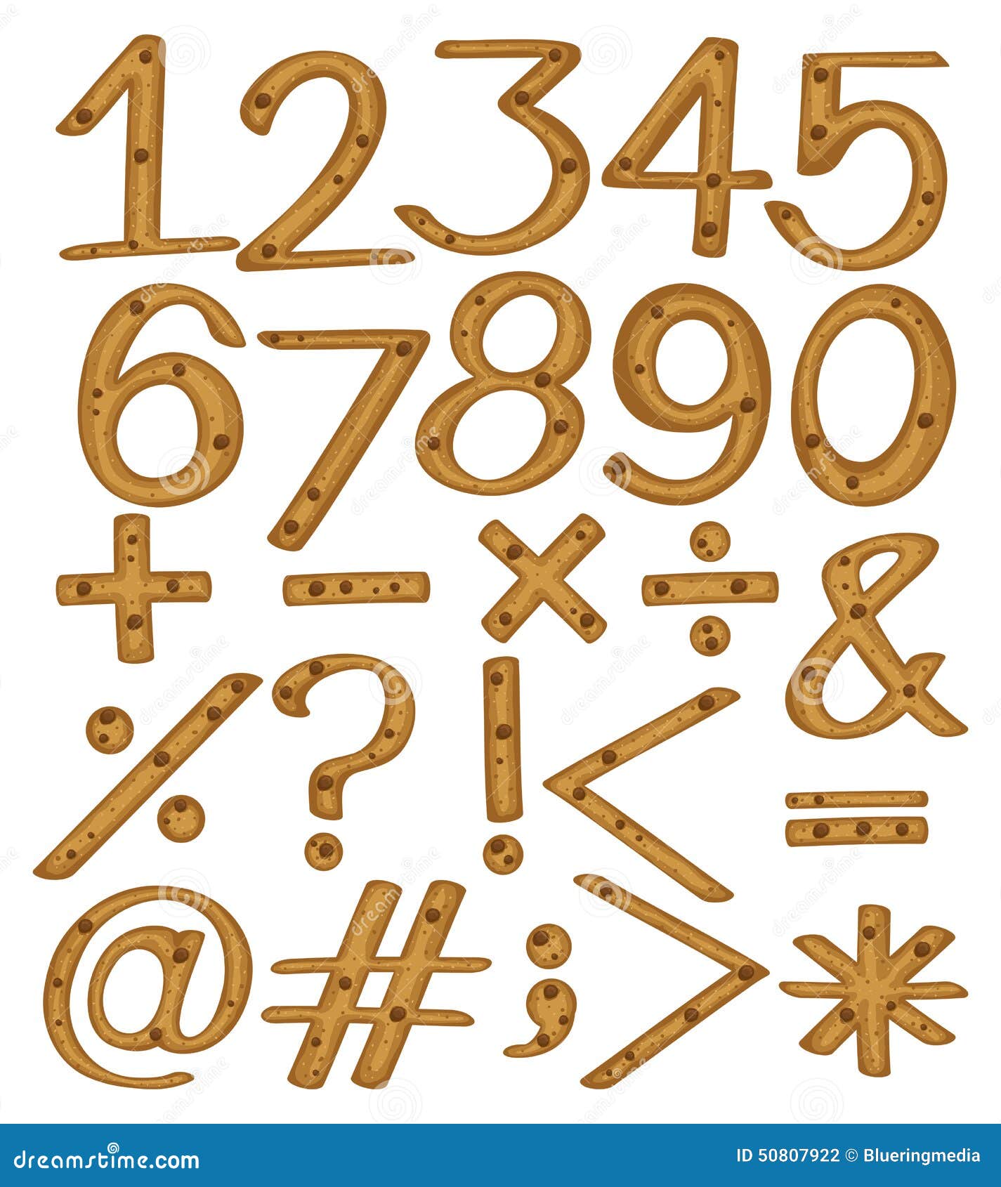 Numerieke Cijfers En Symbolen Vector Illustratie - Illustration of ...