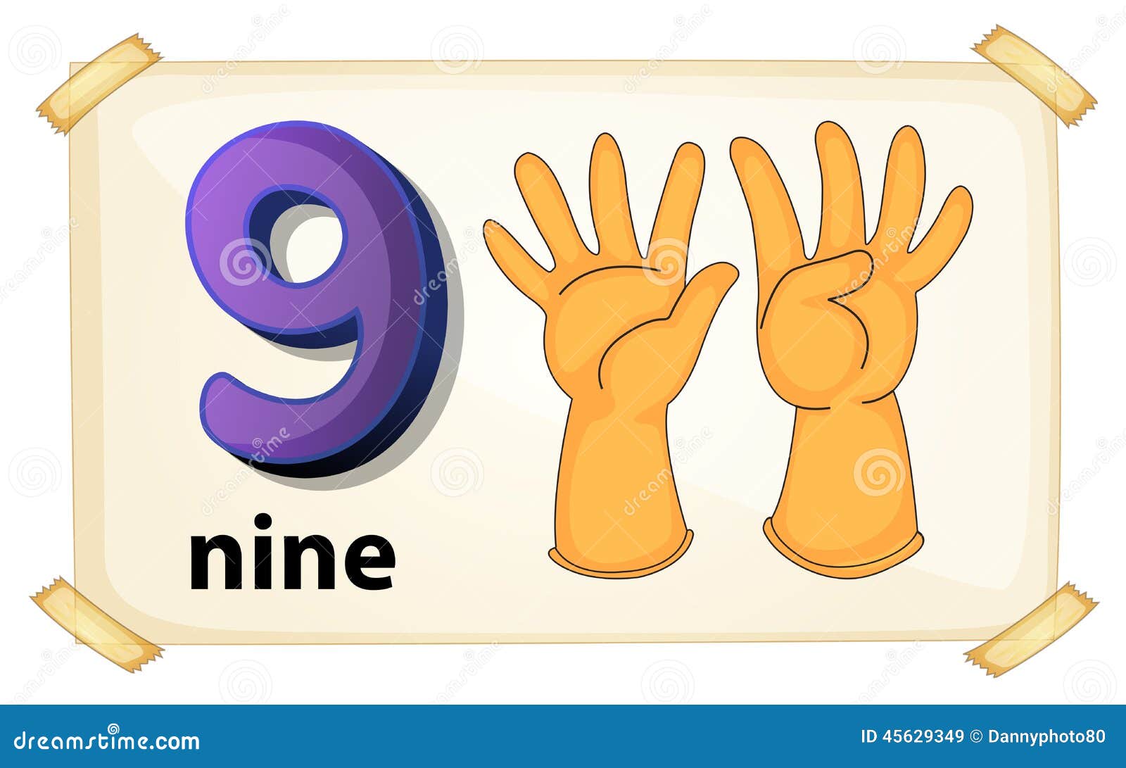 Numero 9 illustrazione vettoriale. Illustrazione di elementare - 45629349